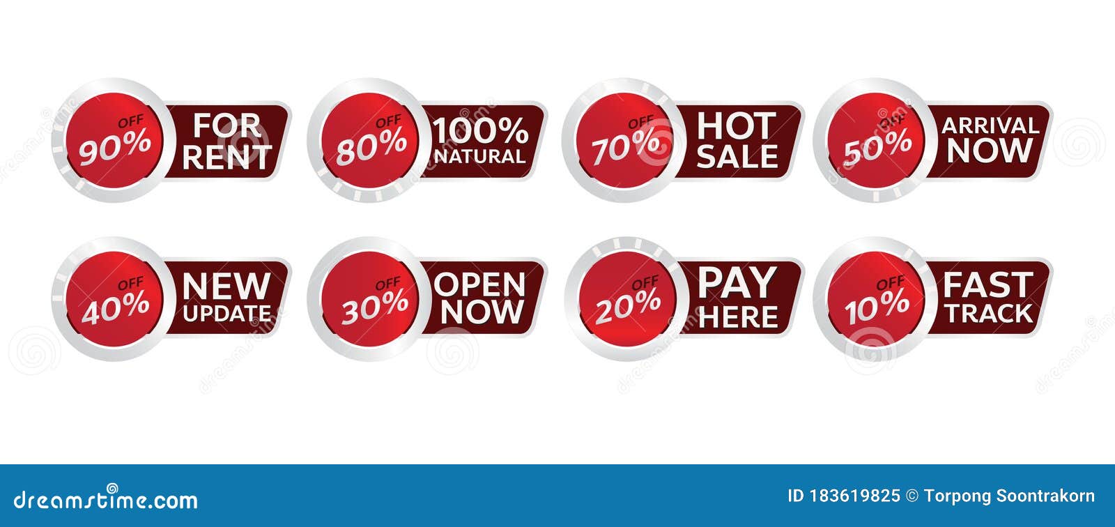 Red Banner Promotion Tag Design for Marketing Stock Vector ...