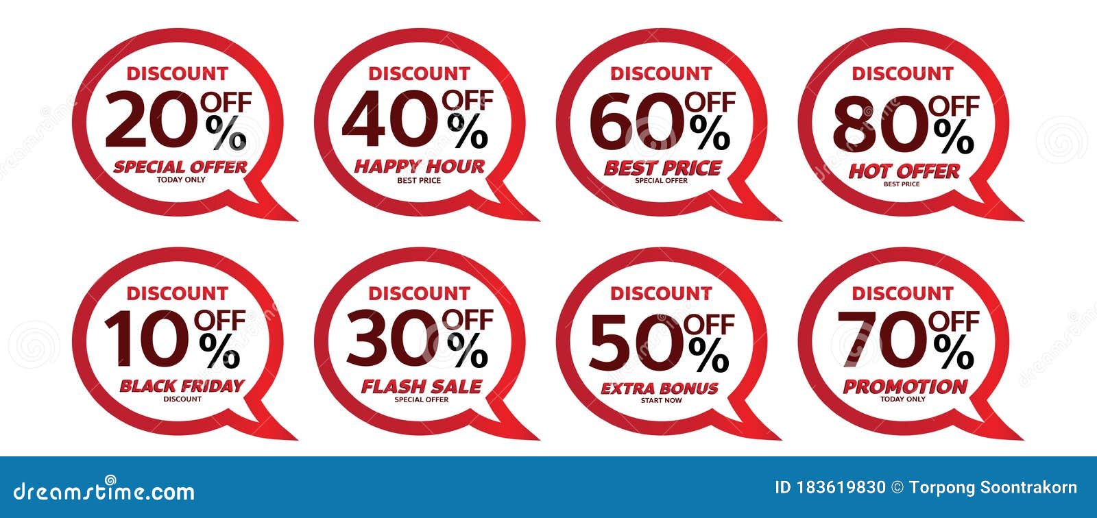 Red Banner Promotion Tag Design for Marketing Stock Vector ...