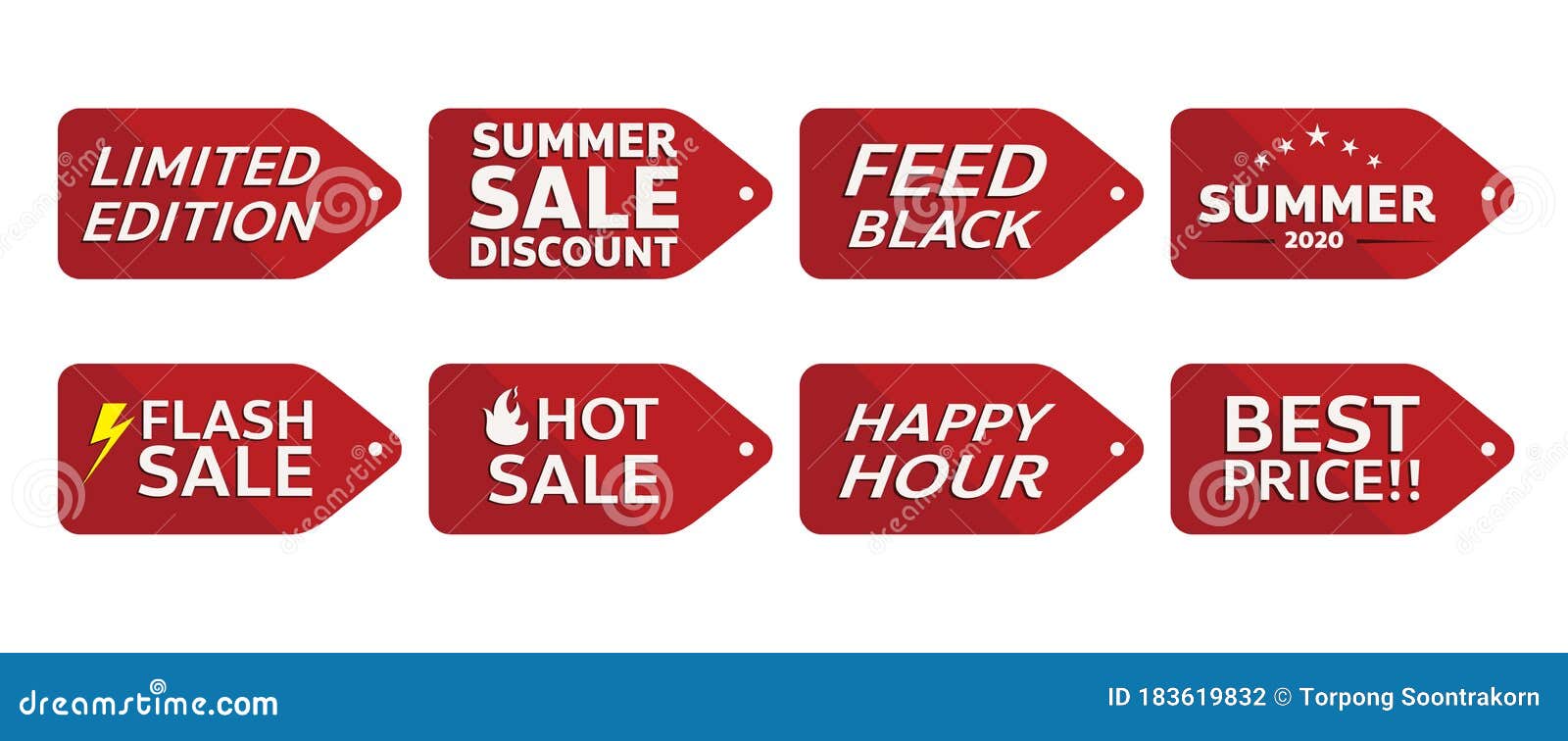 Red Banner Promotion Tag Design for Marketing Stock Vector ...