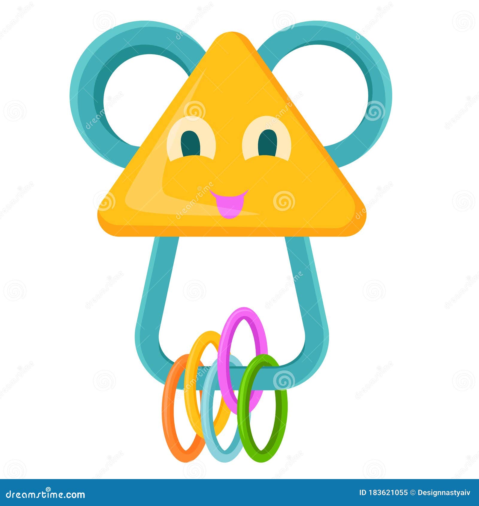 A Rattle For A Child. Vector Illustration On White Background. A Toy ...