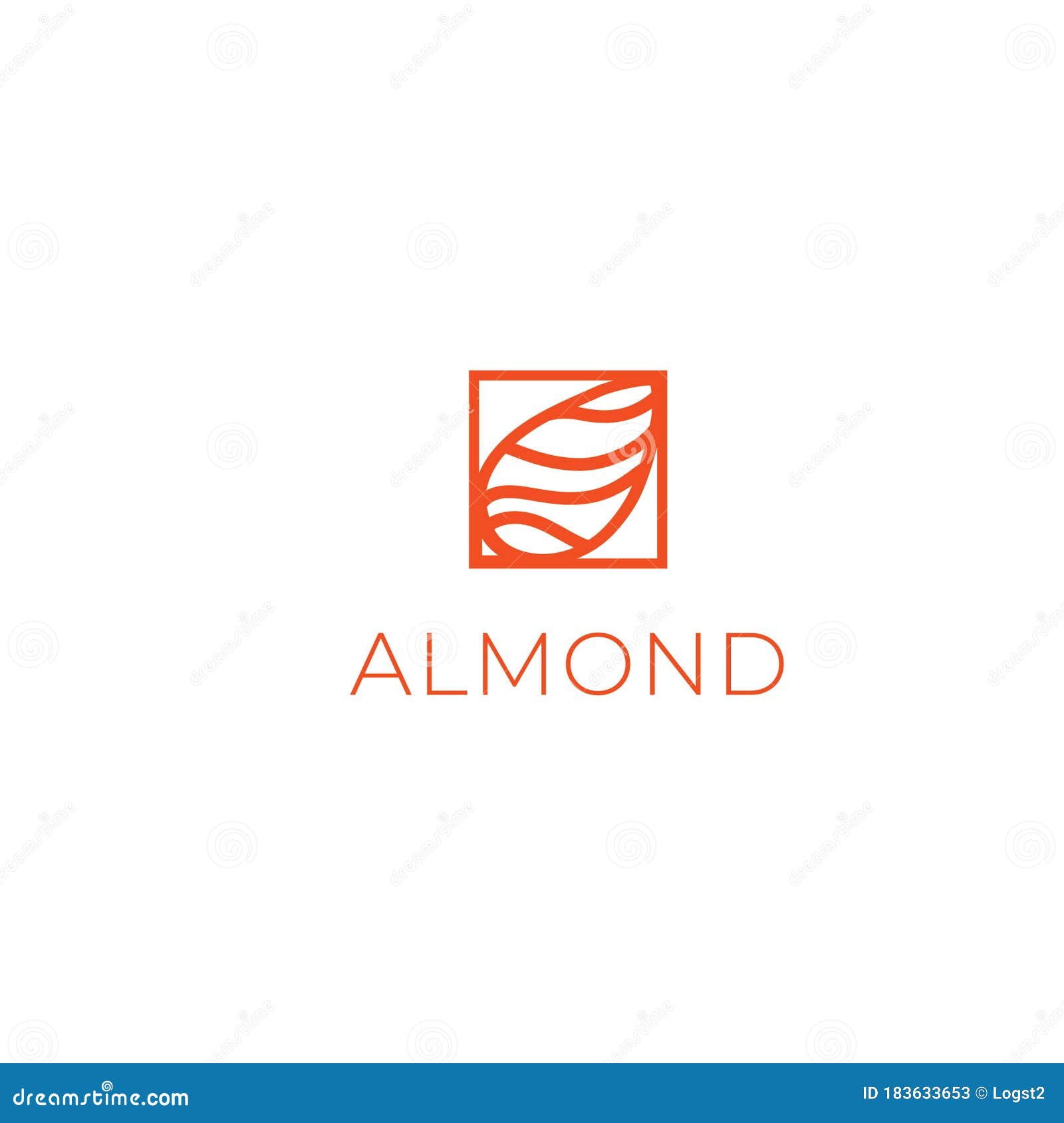 Almond Vector Logo. Almond Logo Template. Plant Vector Design. Eco Food ...