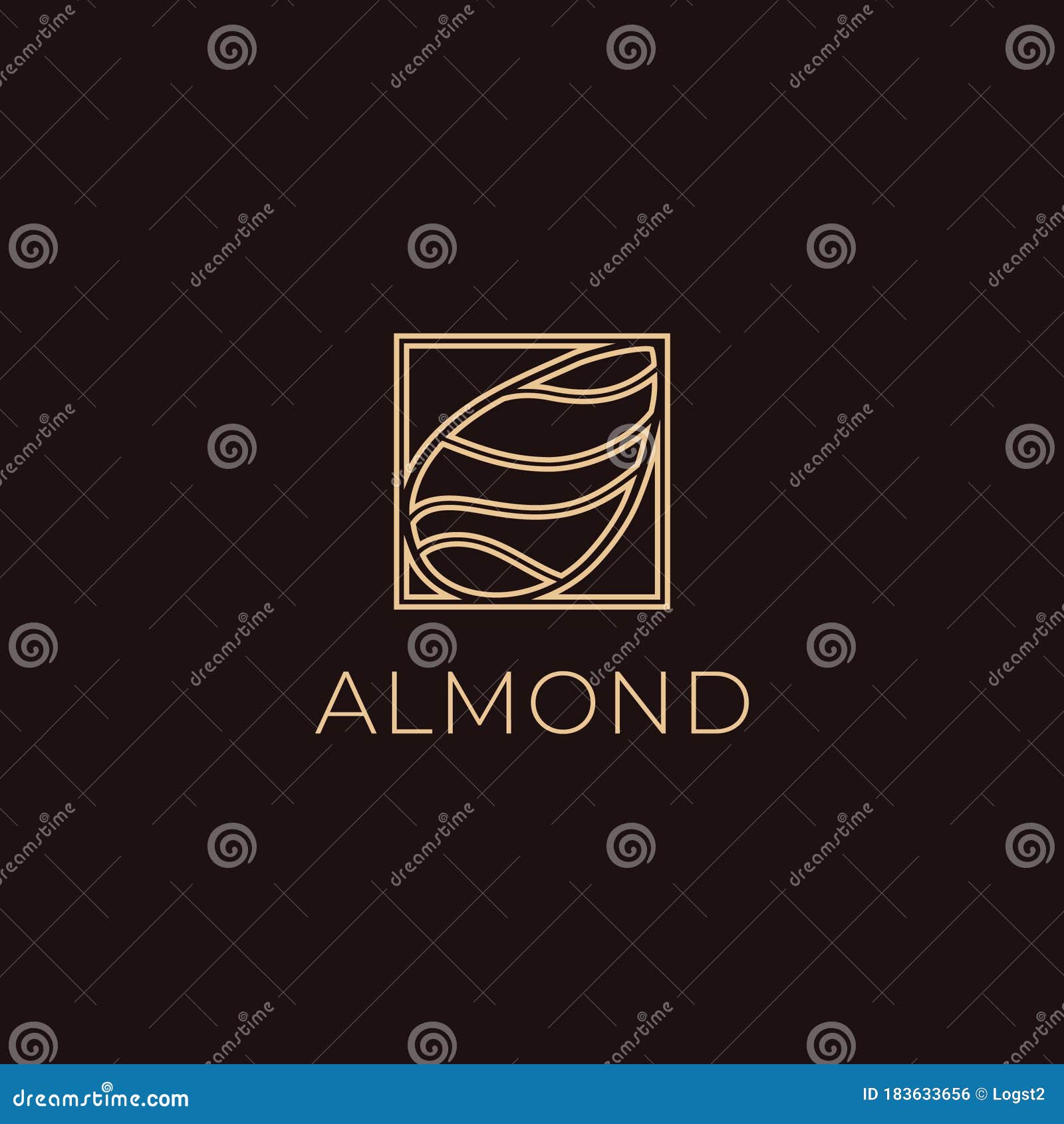 Almond Vector Logo. Almond Logo Template. Plant Vector Design. Eco Food ...