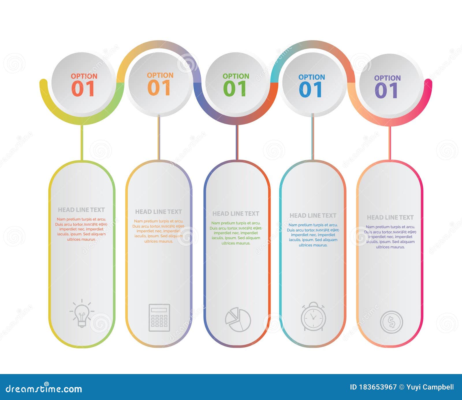 Four Ideas Process Chart Slide Template. Business Data. Stock Vector ...