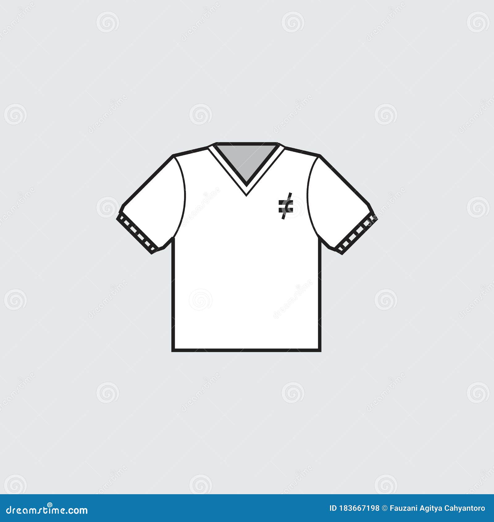 White V-neck Polo Shirt Short Sleeve Icon Stock Vector - Illustration ...