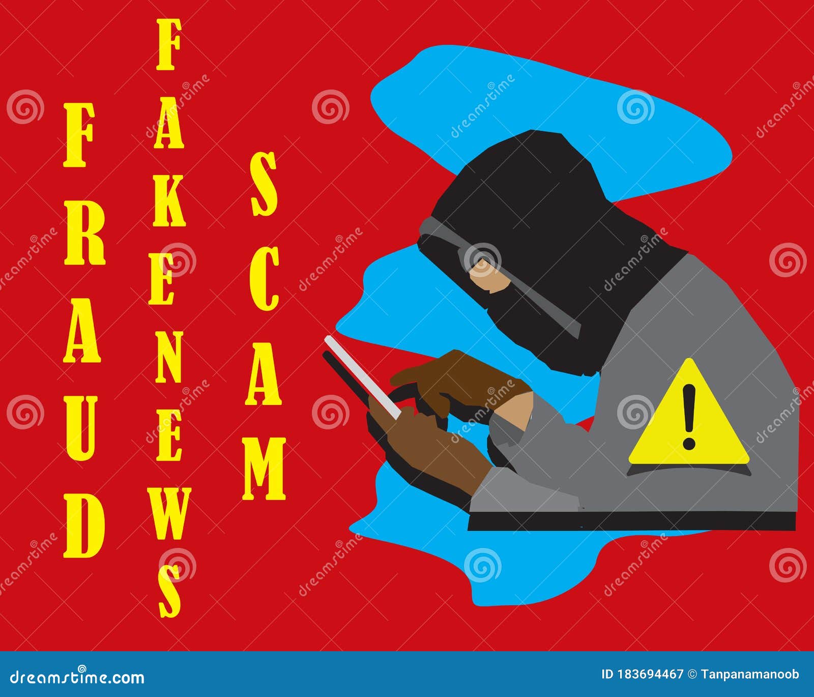 Fraud and scam alert stock vector. Illustration of fake - 183694467