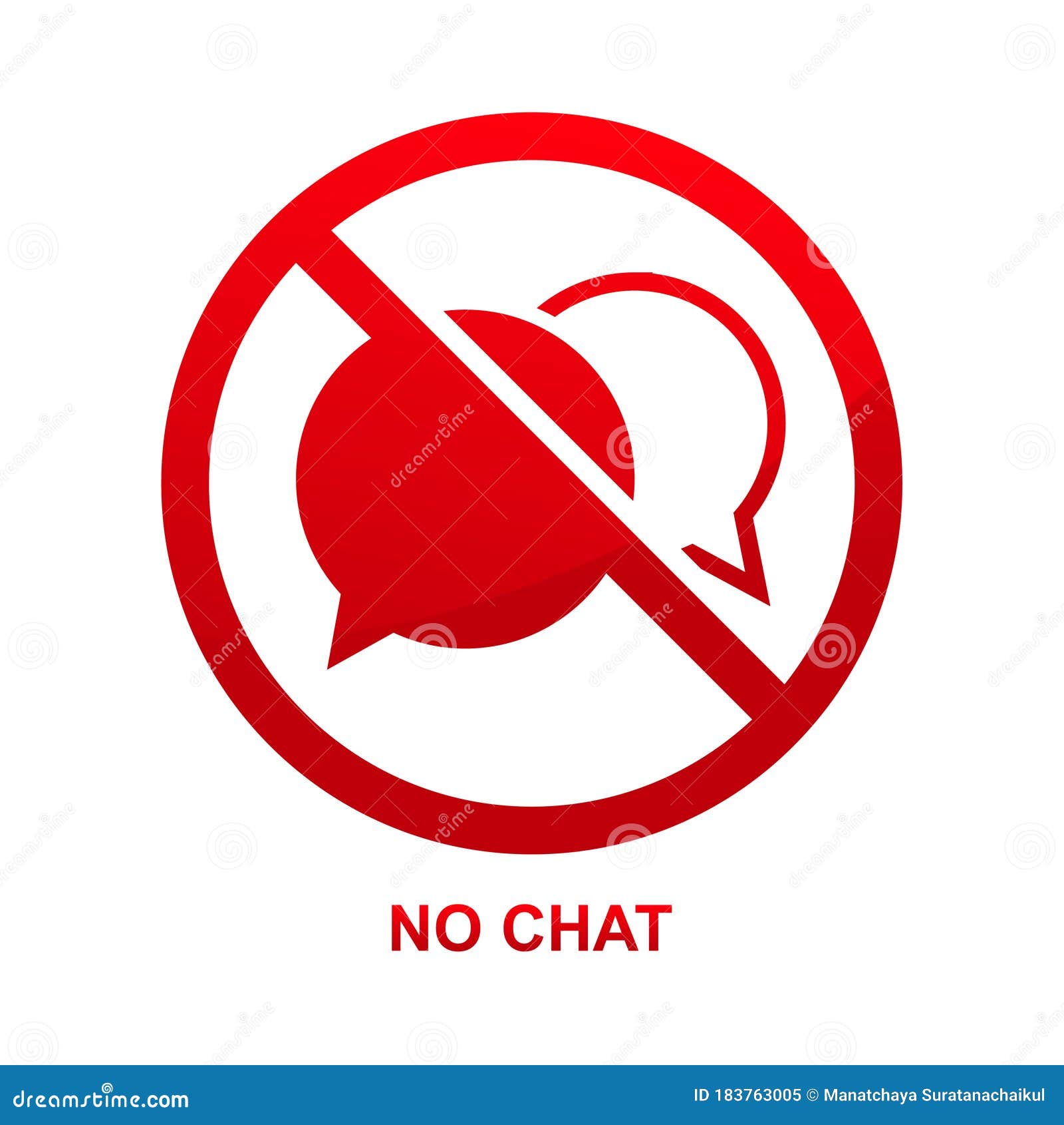 No Chat Sign Isolated on White Background Stock Vector - Illustration ...