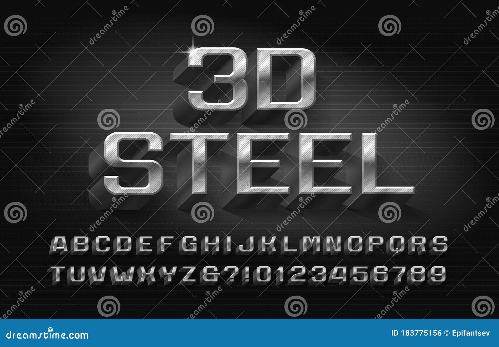 Steel Alphabet. Metal 3d Letters Font. Isolated English Alphabet ...