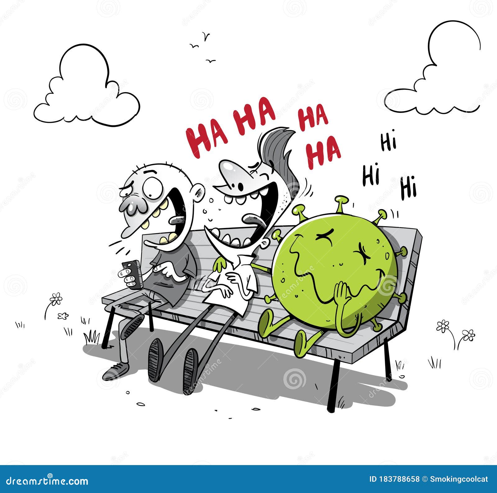 People Ignoring Incoming Call Landing Page Template Set. Tiny Male ...