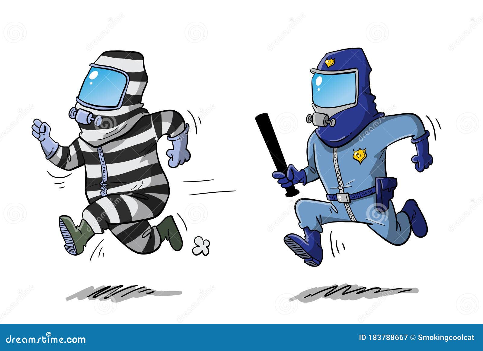 Prisoner Escaped From Prison. Bent Bars In Jail. 3D Rendered ...