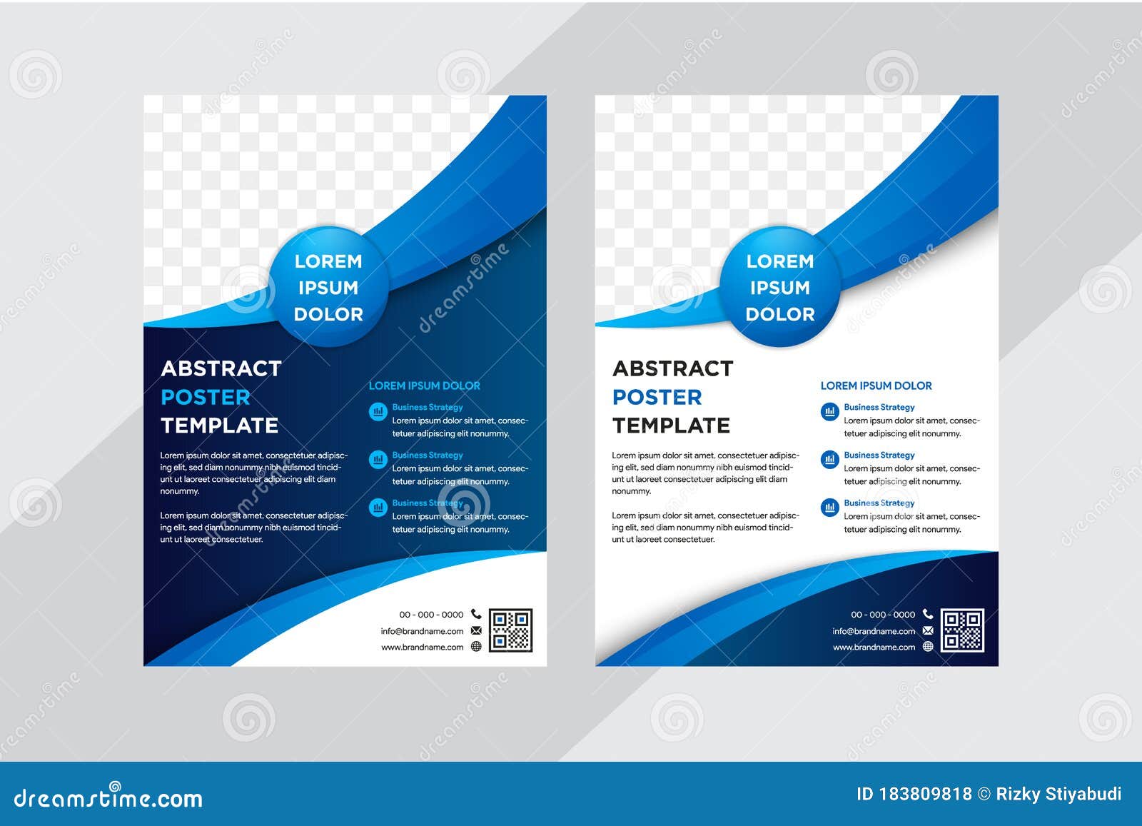 Gradient Blue Color Size A4. White and Blue Background Stock Vector ...