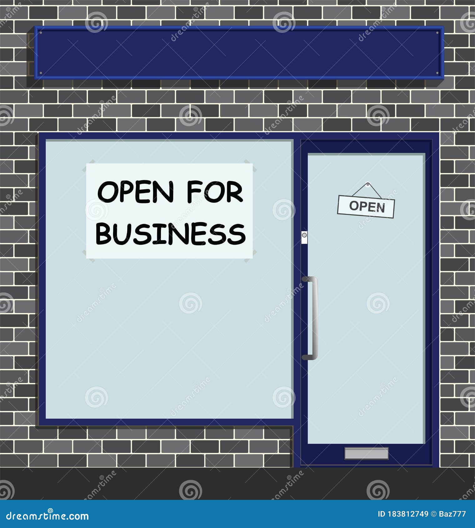 Open for business stock vector. Illustration of commercial - 183812749