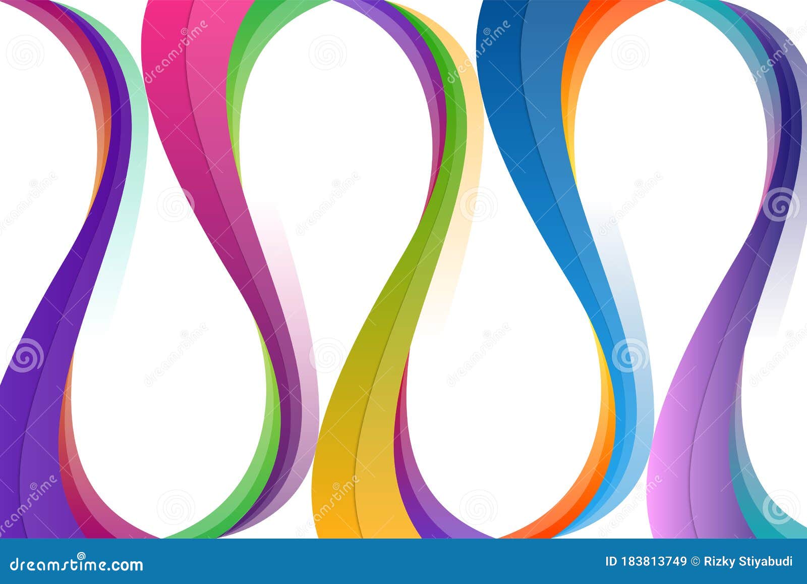 Abstract Rainbow Wavy Element Design for Backgrounds. Stock Vector ...