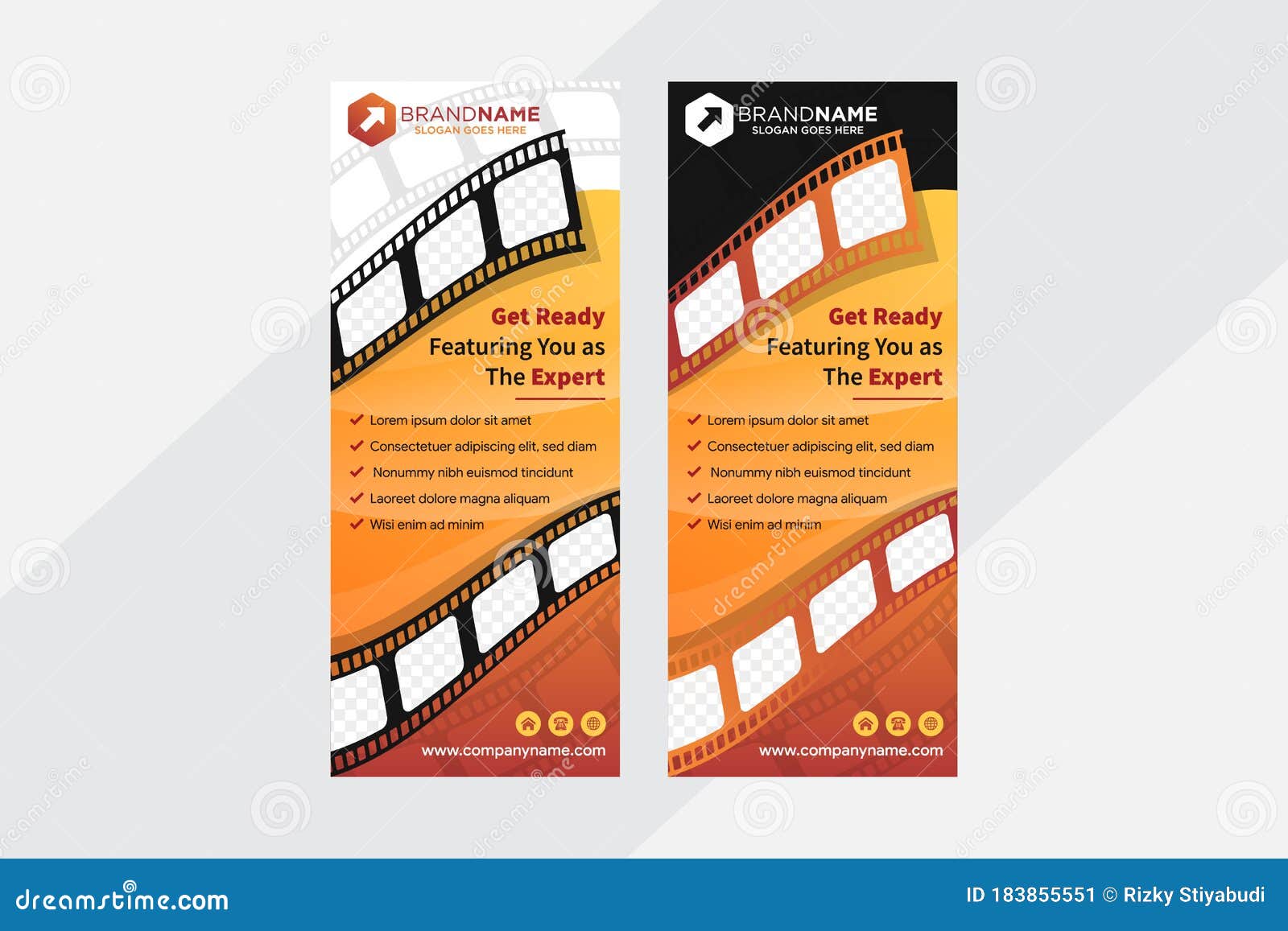 Set of Vector Cinema Festival Vertical Banner, Poster Background. Stock ...