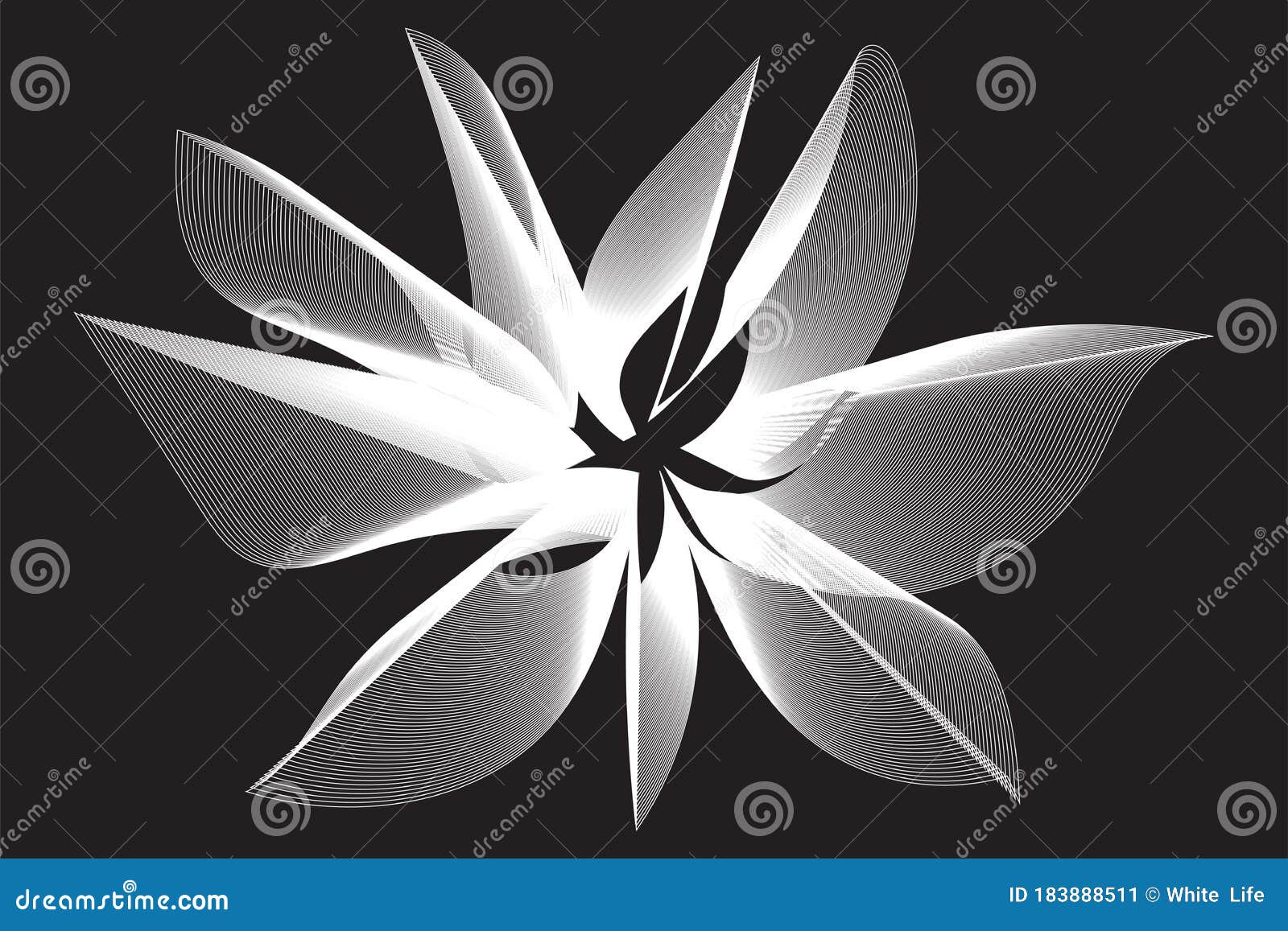 Wire Frame Decoration Flower Element Vector Stock Illustration ...