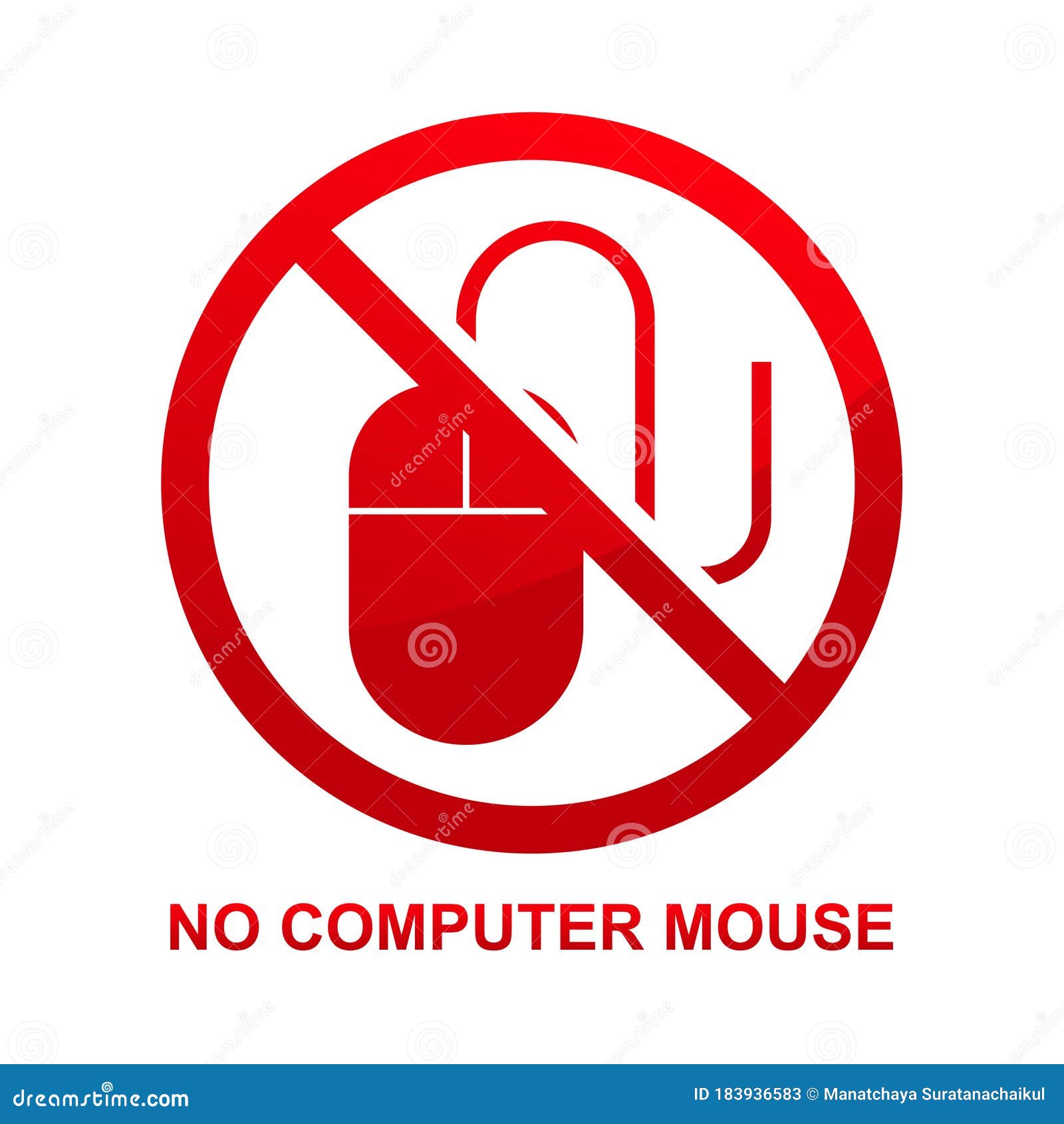 No Computer Mouse Sign Isolated on White Background Stock Vector ...