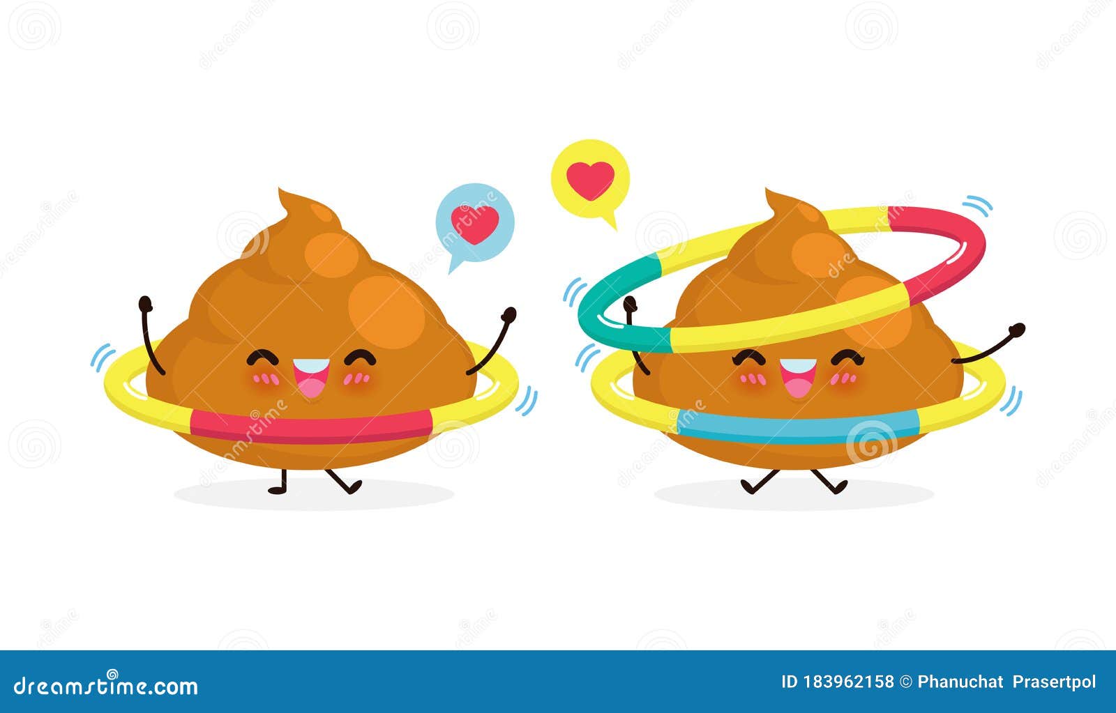Happy Poop Couple Doing Exercises with Hula Hoop, Healthy and Fitness ...