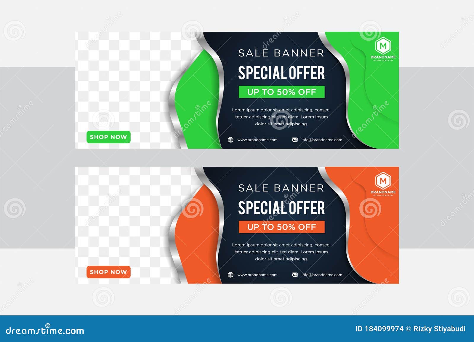 Sale Banner Special Offer Design Template. Horizontal Layout Use Wavy ...