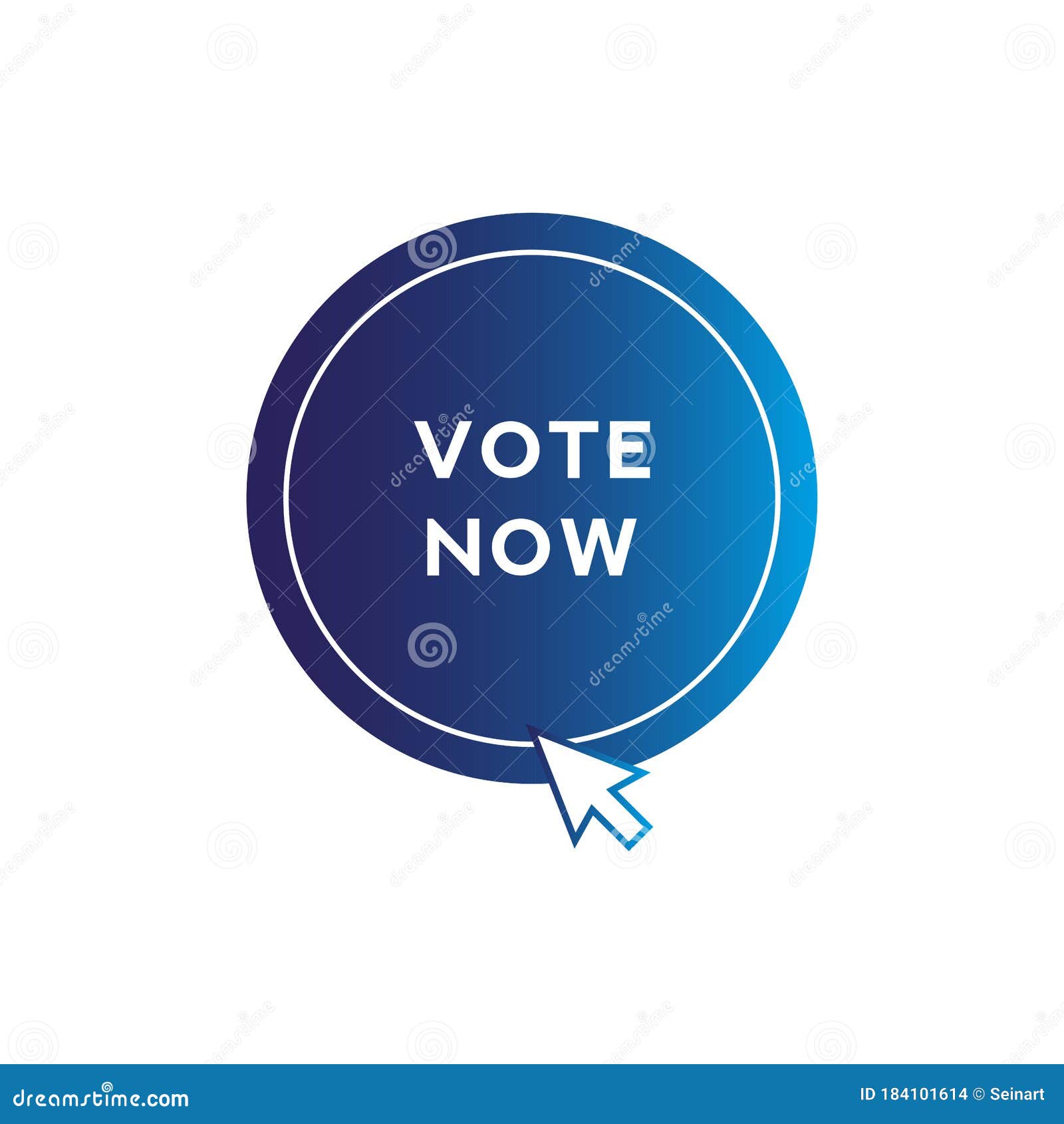 Button with Gradient and Mouse Arrow. Vote Now. Vector Illustration ...