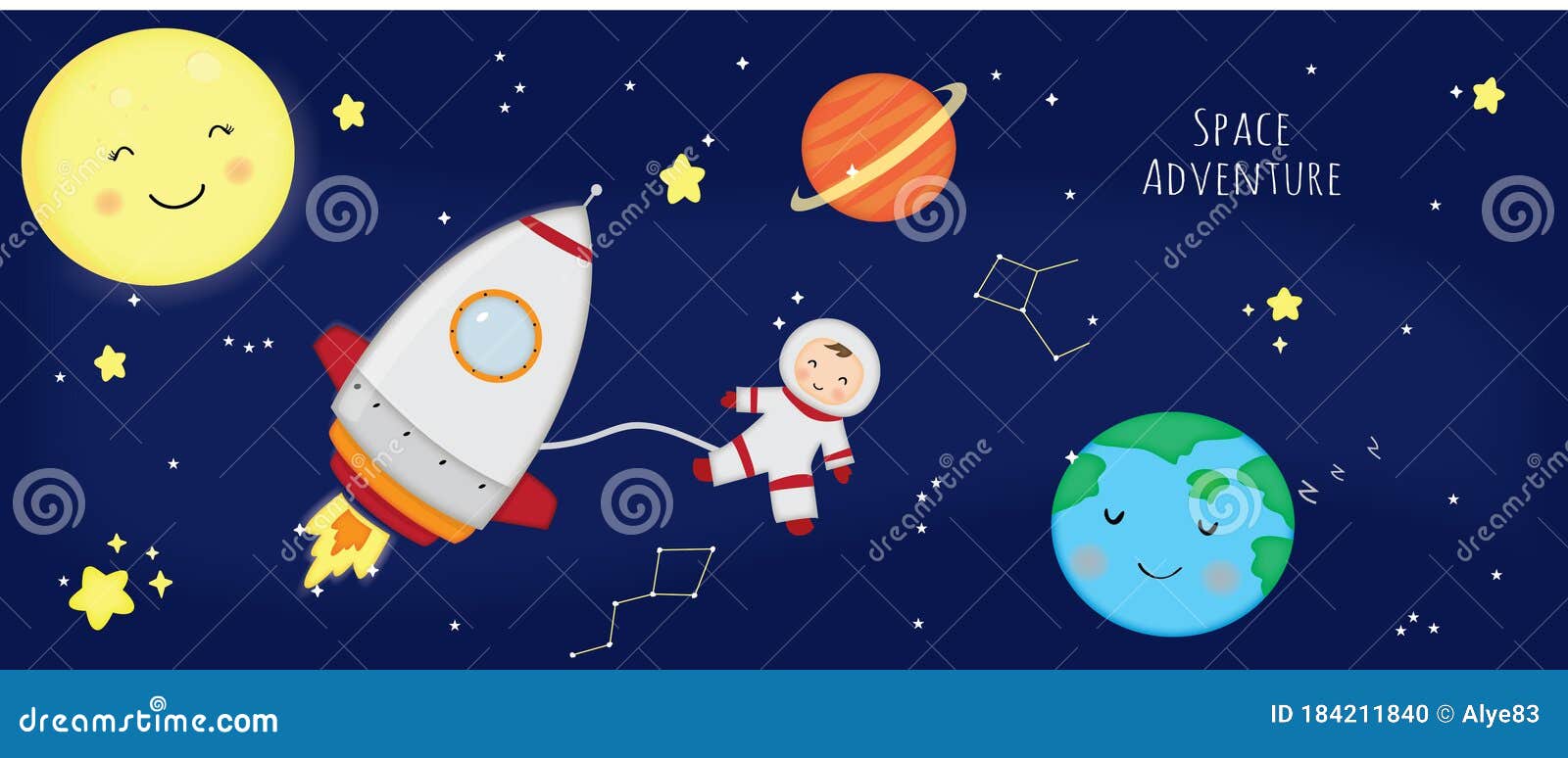 Adventure in space stock illustration. Illustration of adventure ...