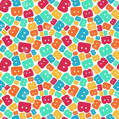 Letter B Mosaic, Kaleidoscopic Colorful Seamless Pattern for Kids Stock ...