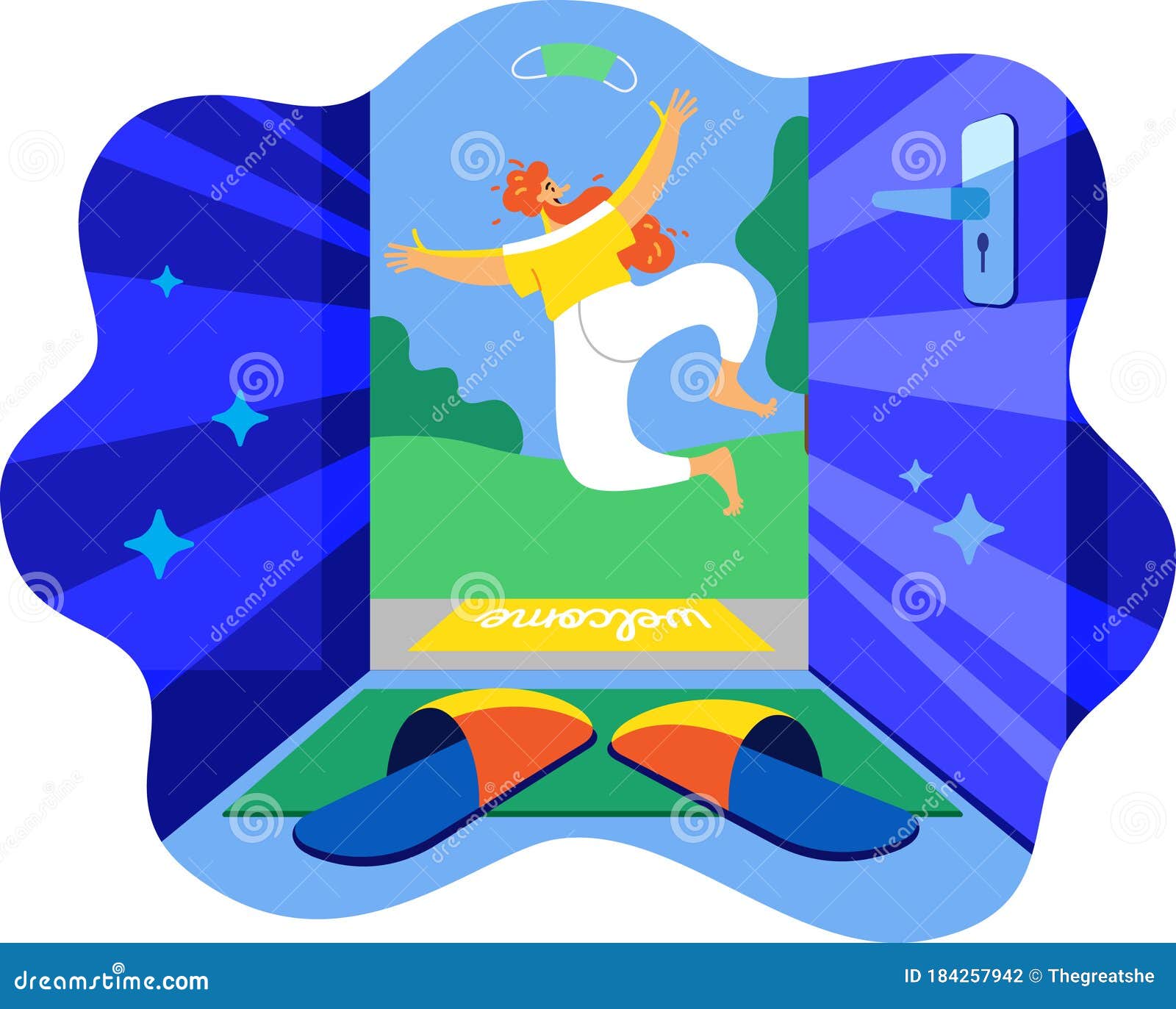 Man after Long Quarantine Lockdown Stock Vector - Illustration of ...