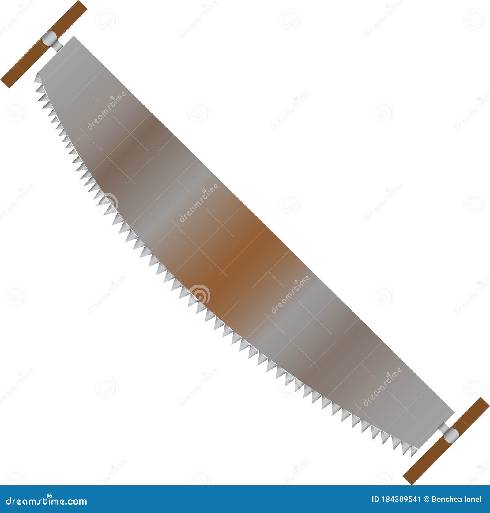 Retro Vintage Two-handle Saw Tool Illustration Stock Vector ...