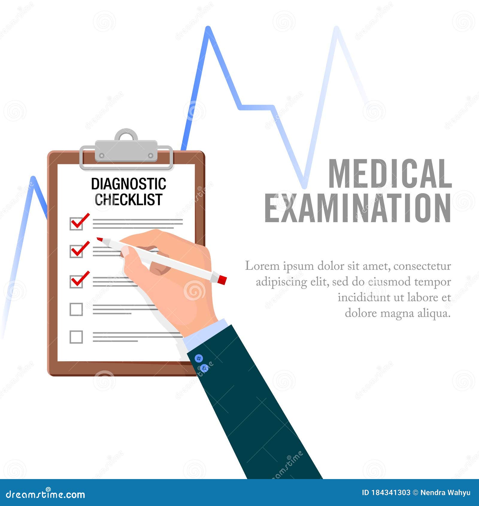 Vector Illustration of Health Checklist Inspection Activities. Suitable ...