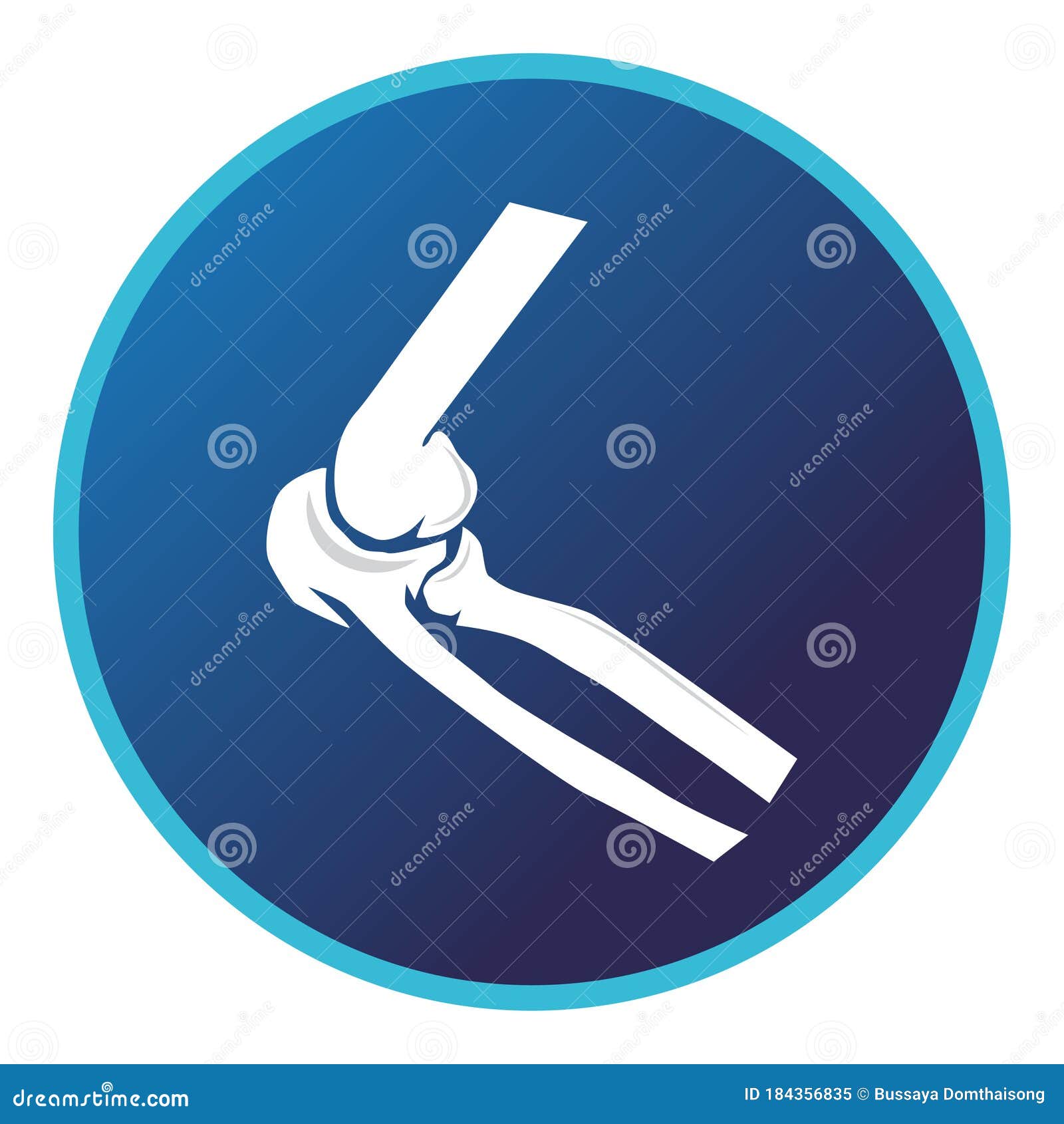 Elbow Bone and Joint Icon . Vector Flat Design for Radiology Orthopedic ...