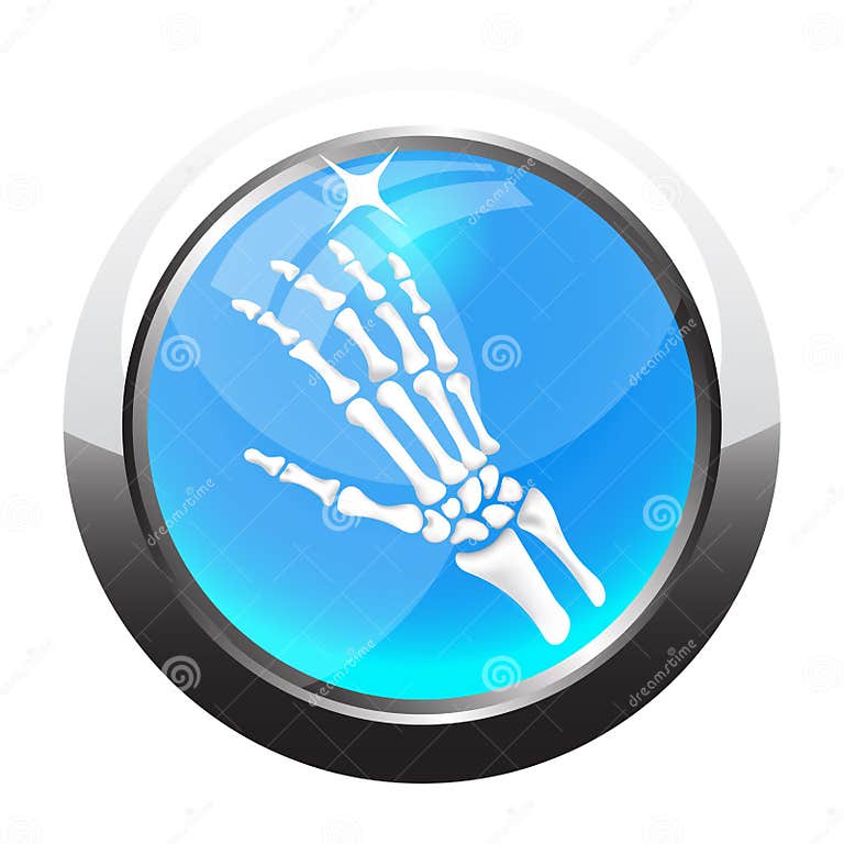 Hand and Finger Bone 3D Icon. Vector Flat Design for Radiology ...