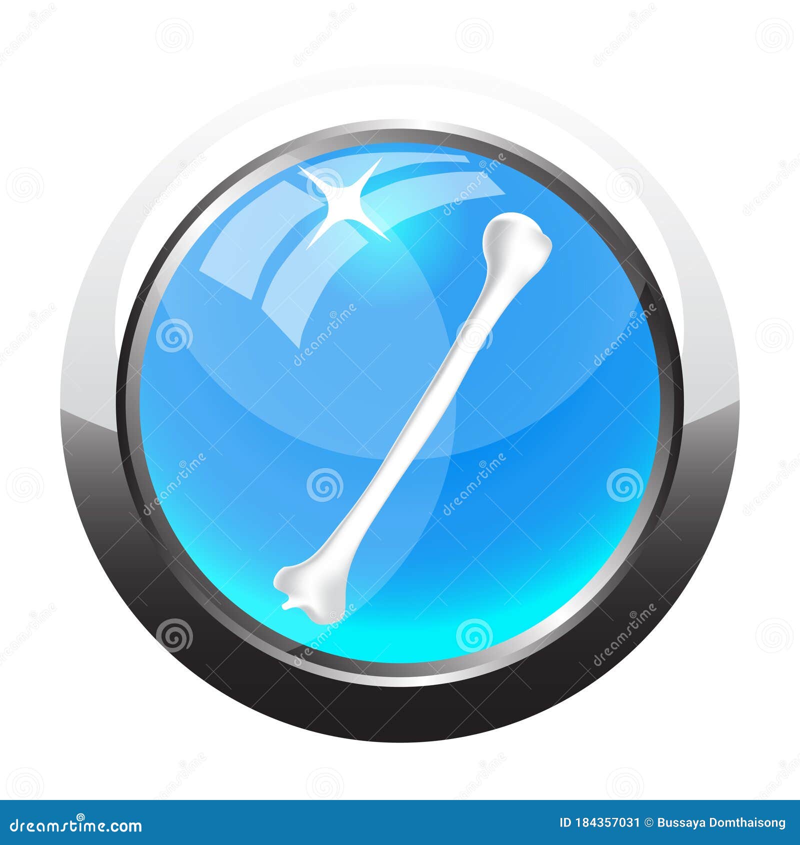 Humerus Upper Arm Bone 3D Icon. Vector Flat Design for Radiology ...