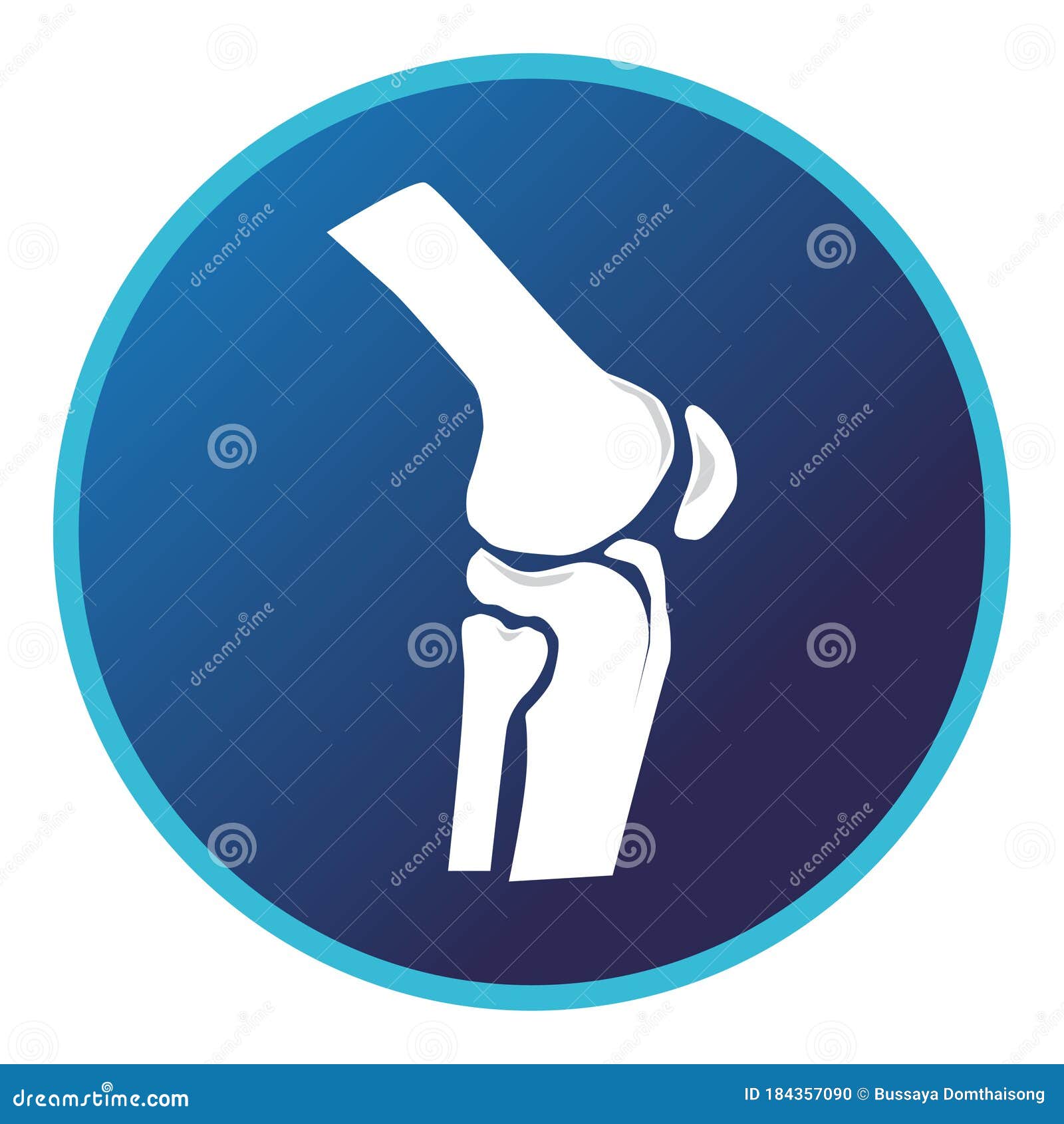 Knee Bone Icon. Vector Flat Design for Radiology Orthopedic Research ...