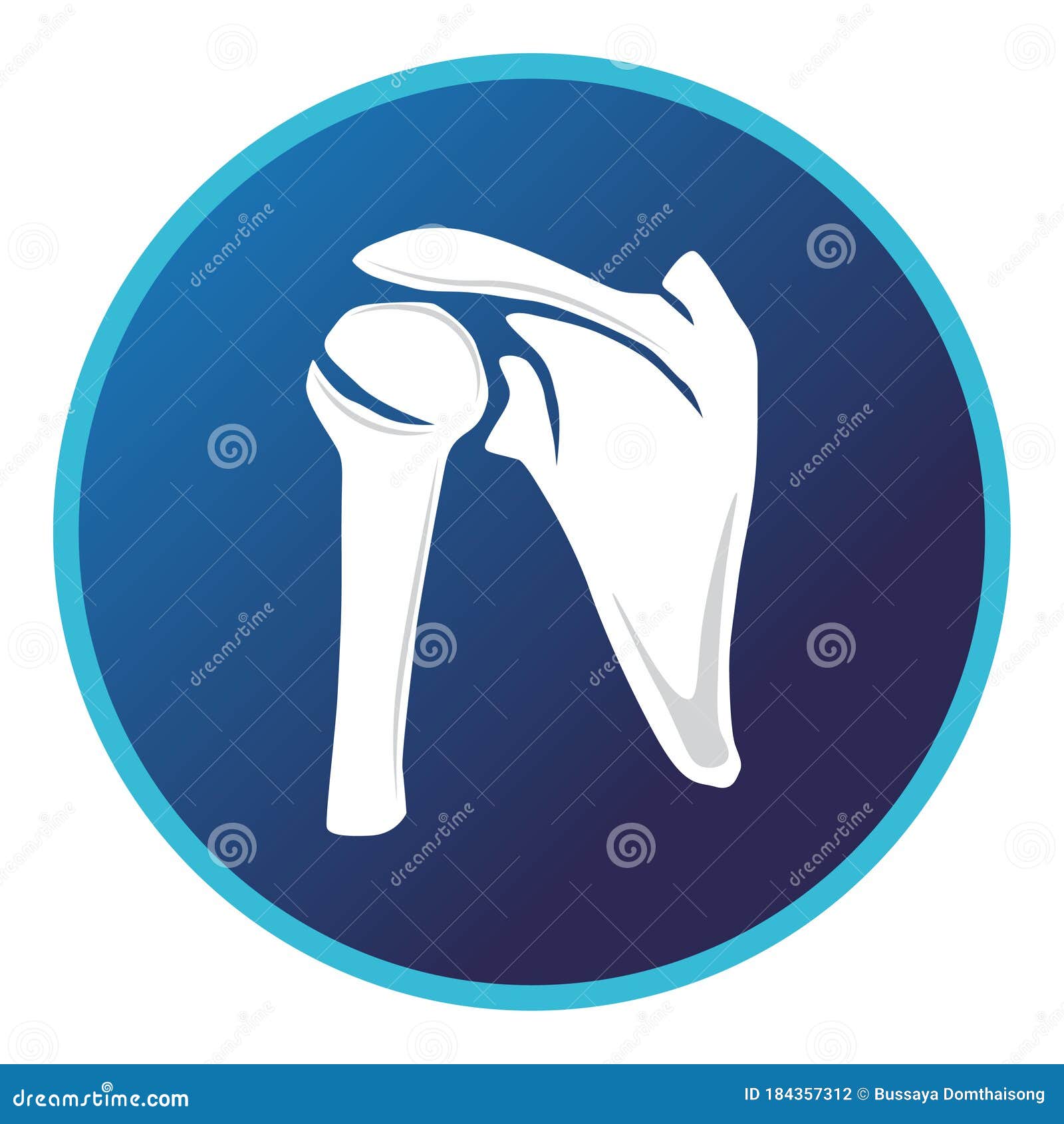 Shoulder Bone Icon. Vector Flat Design for Radiology Orthopedic ...