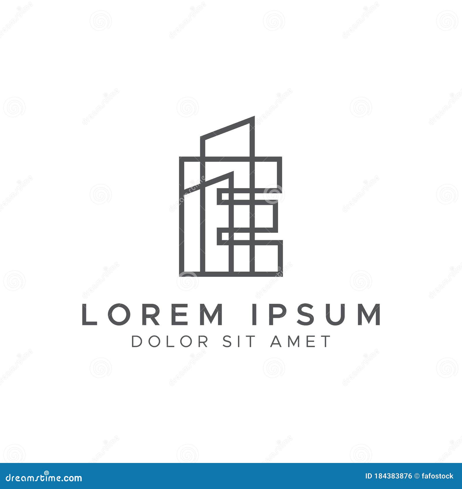 Letter E Line Building Logo Vector Design Template. Stock Vector ...