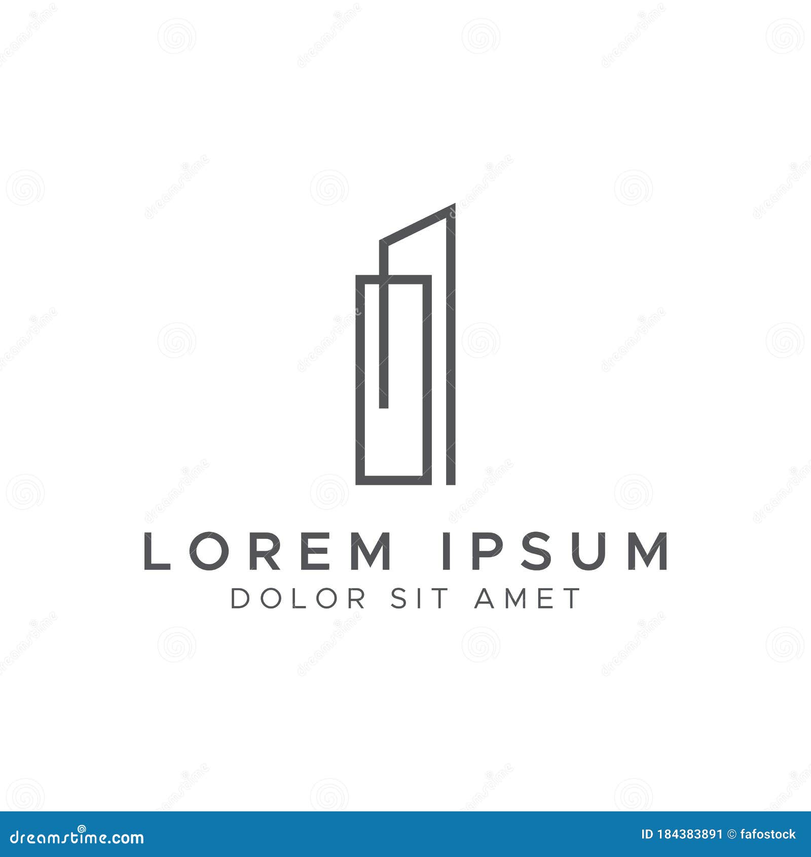 Letter I Line Building Logo Vector Design Template. Stock Vector ...