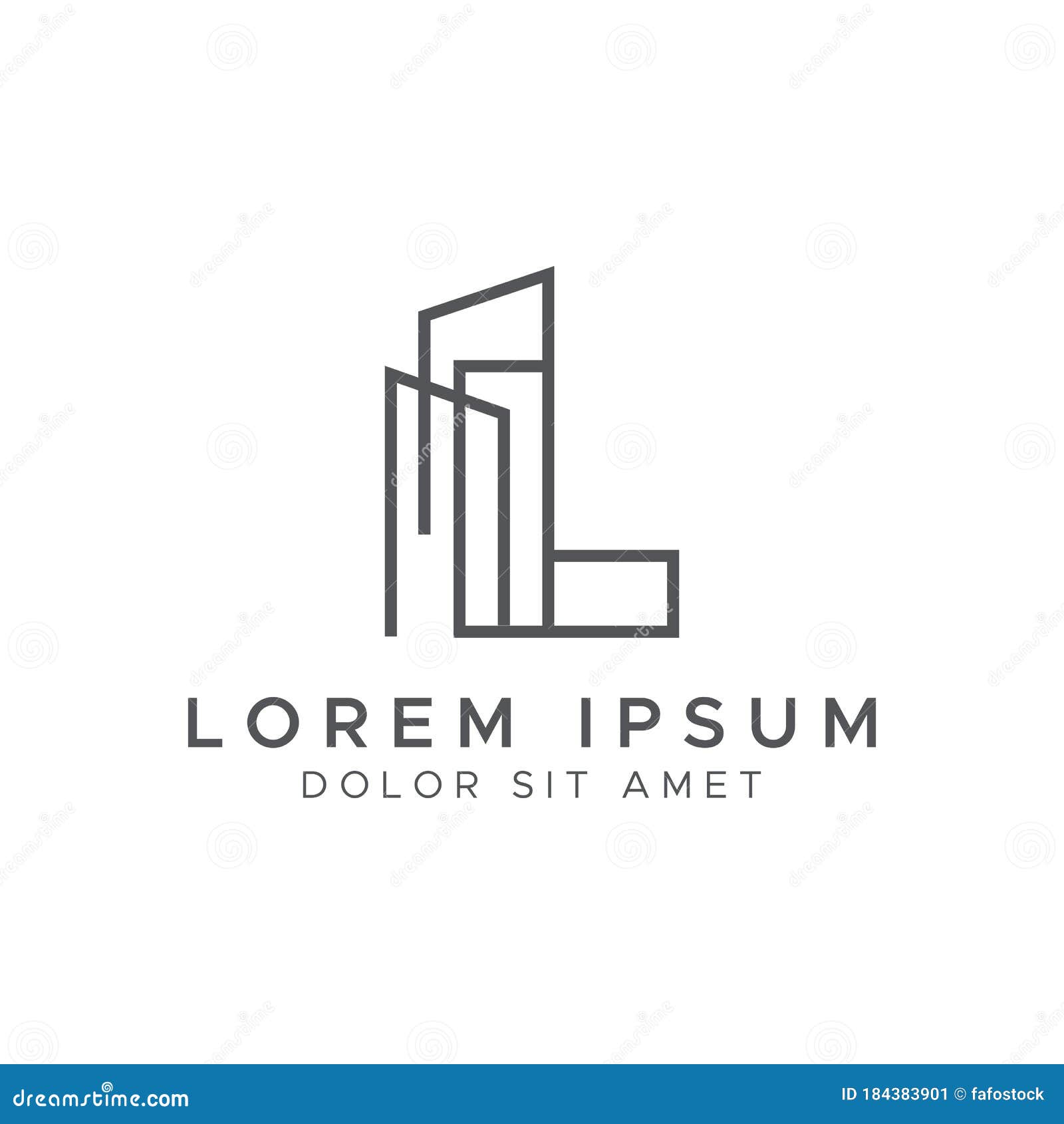 Letter L Line Building Logo Vector Design Template. Stock Vector ...