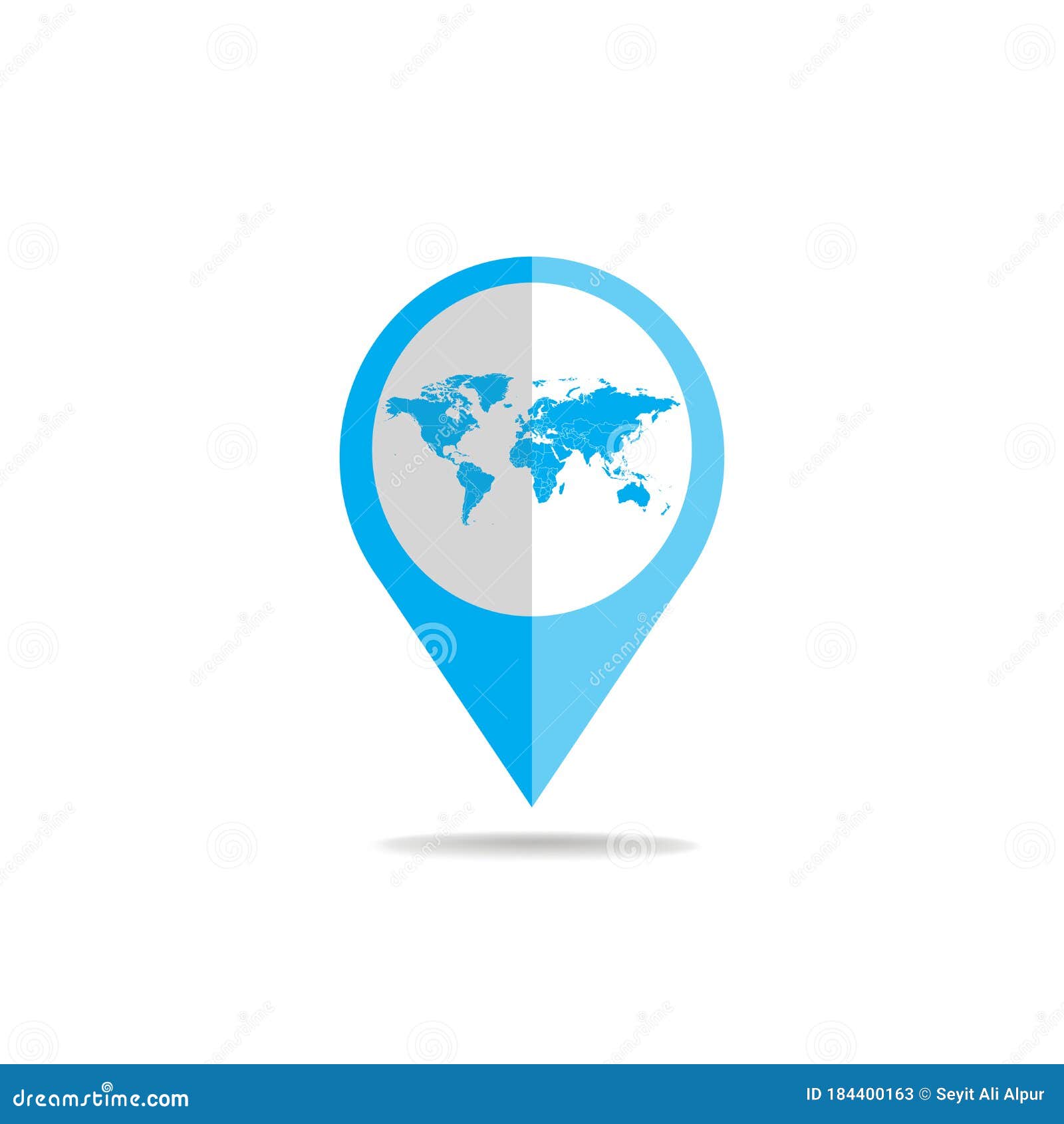 World map and pin stock vector. Illustration of world - 184400163