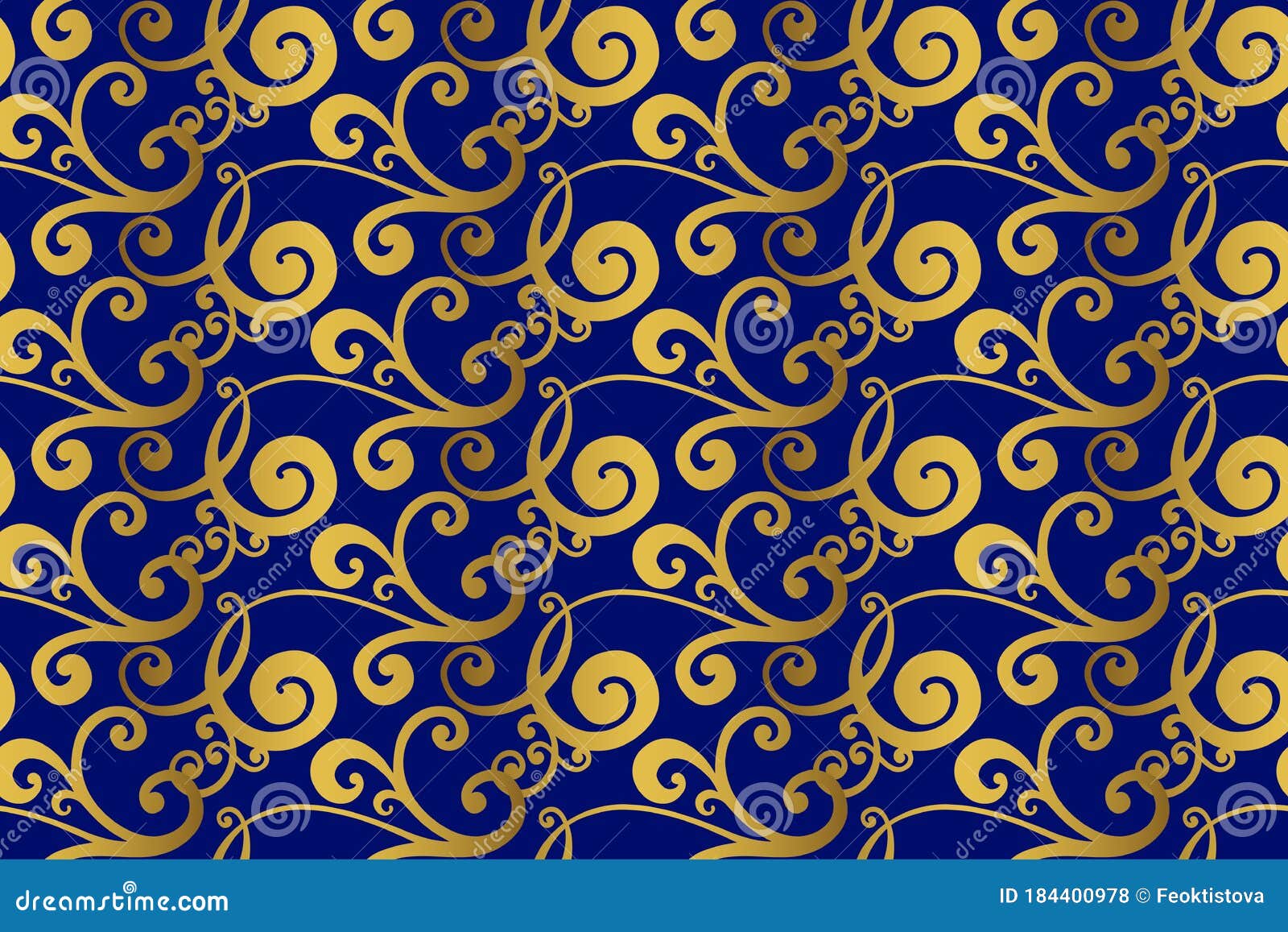 Round Swirl Pattern, Vector Seamless Background. Vector Vintage Baroque ...
