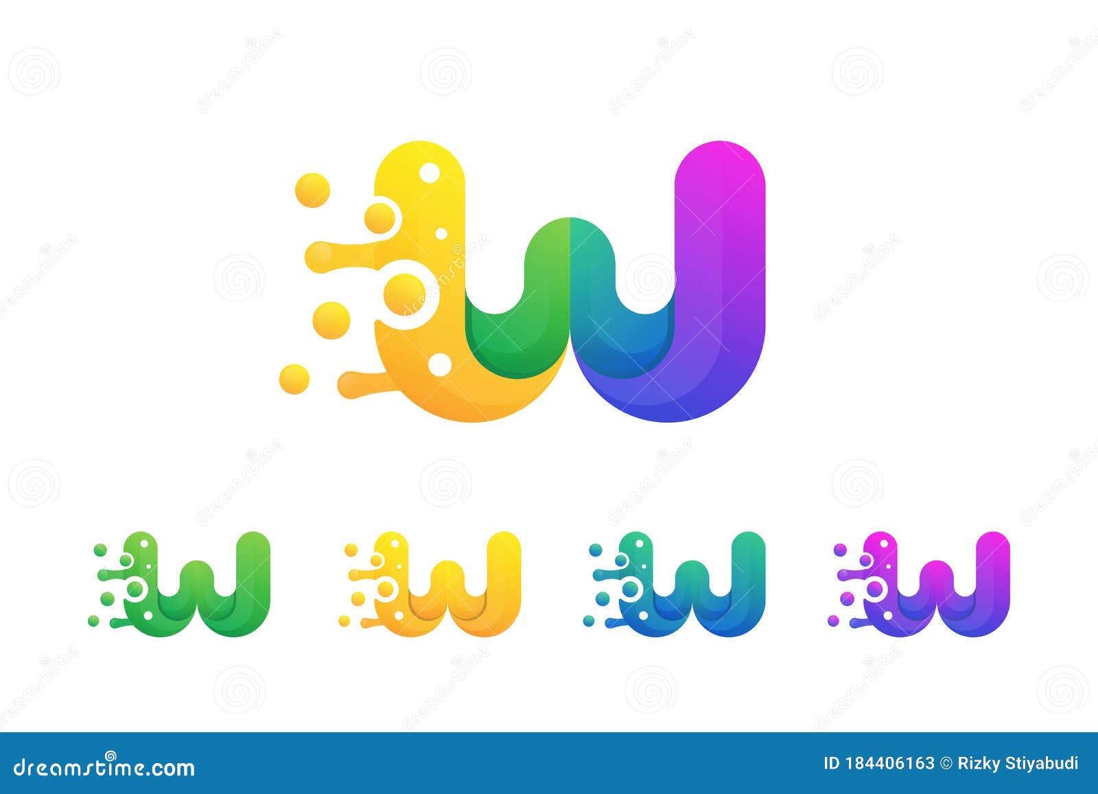 Letter w colorful logo stock vector. Illustration of isolated - 184406163