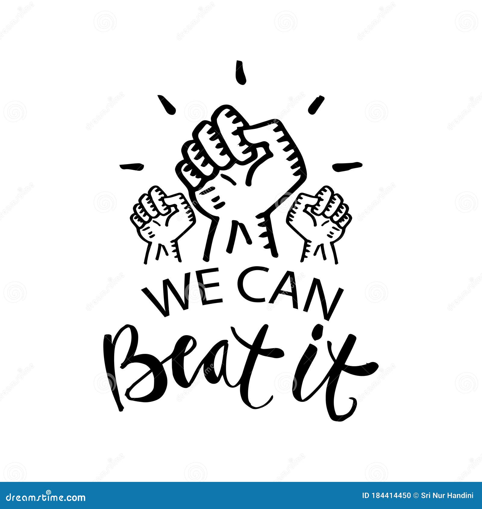 We can beat it lettering. stock vector. Illustration of lettering ...