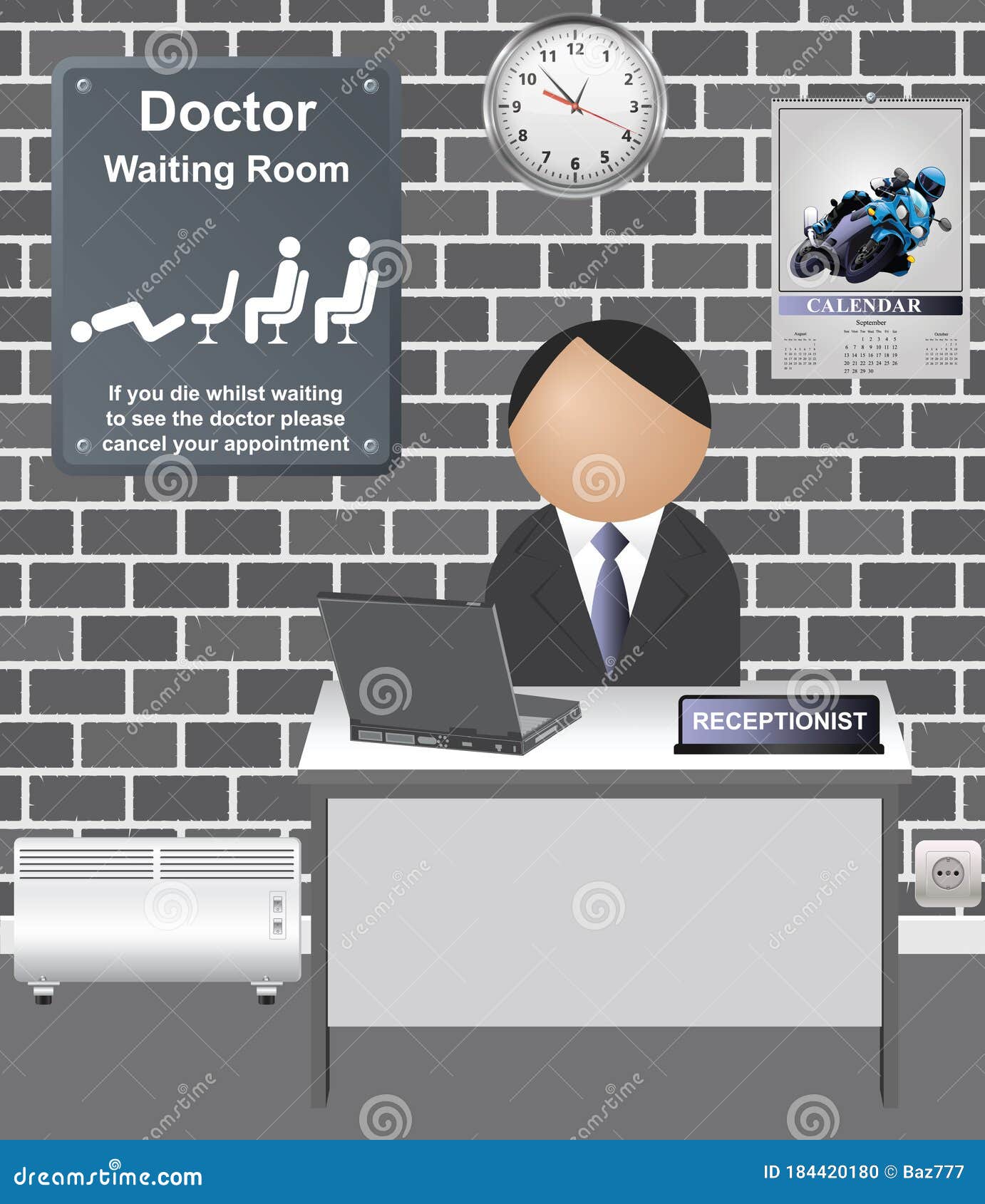 Comical Doctor Waiting Room Stock Vector - Illustration of consultant ...