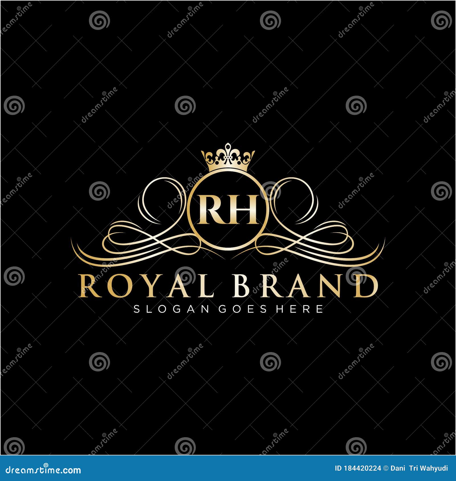 RH Signature Logo Template Vector Stock Vector - Illustration of ...