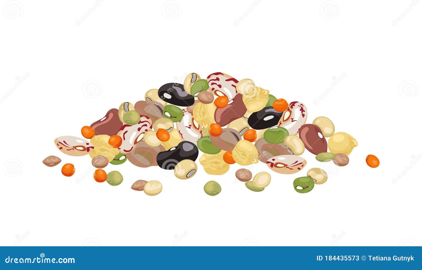 Set Of Different Legumes Cartoon Vector | CartoonDealer.com #45235209