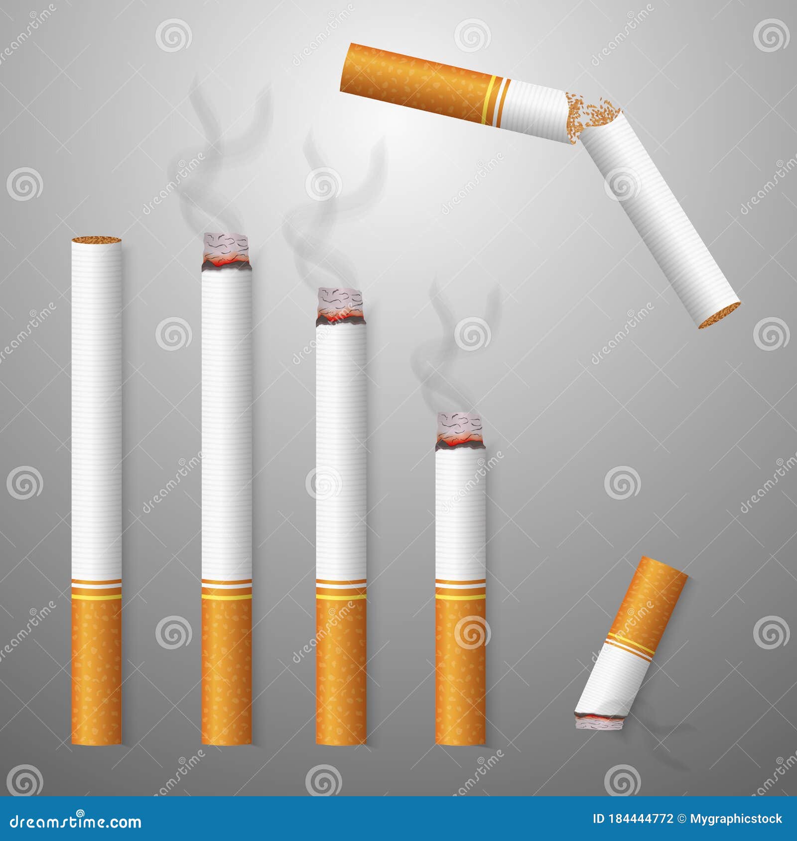 Creative Vector Illustration of Realistic Cigarette Set. Art Design ...