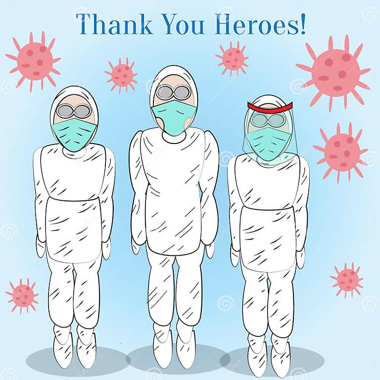 Thank You Sign for Covid19 Medical Team Stock Vector - Illustration of ...