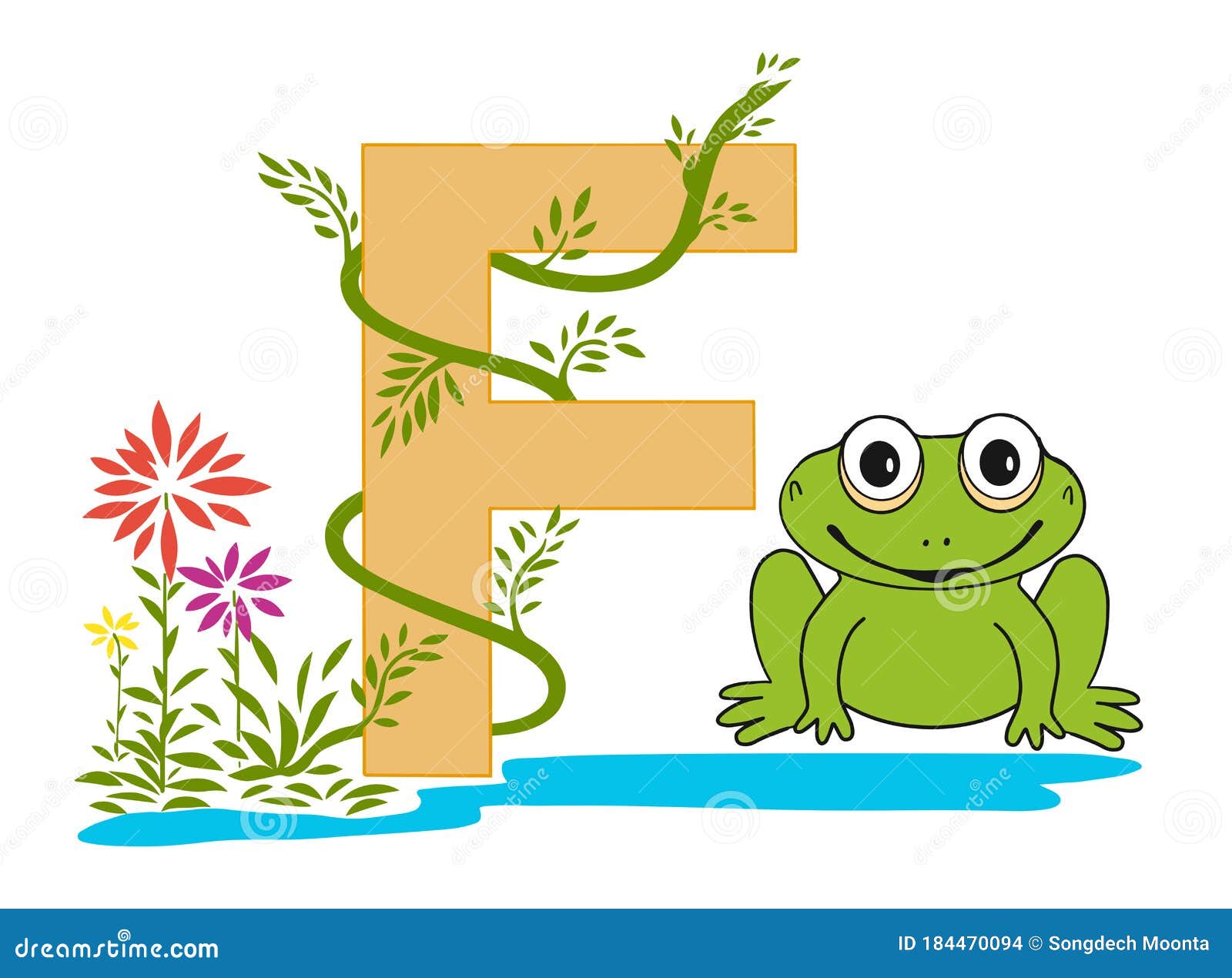 The Letter F And A Frog Vector Illustration | CartoonDealer.com #52103148