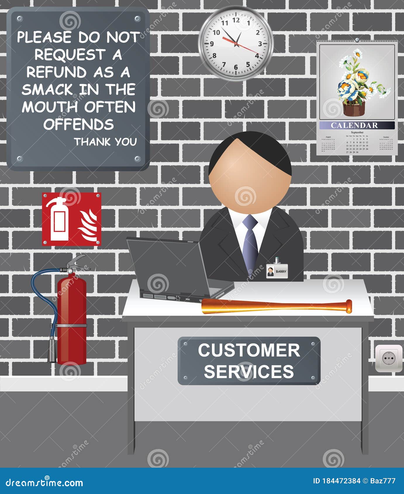 Baseball Customer Service Mascot Vector Cartoon Illustration ...