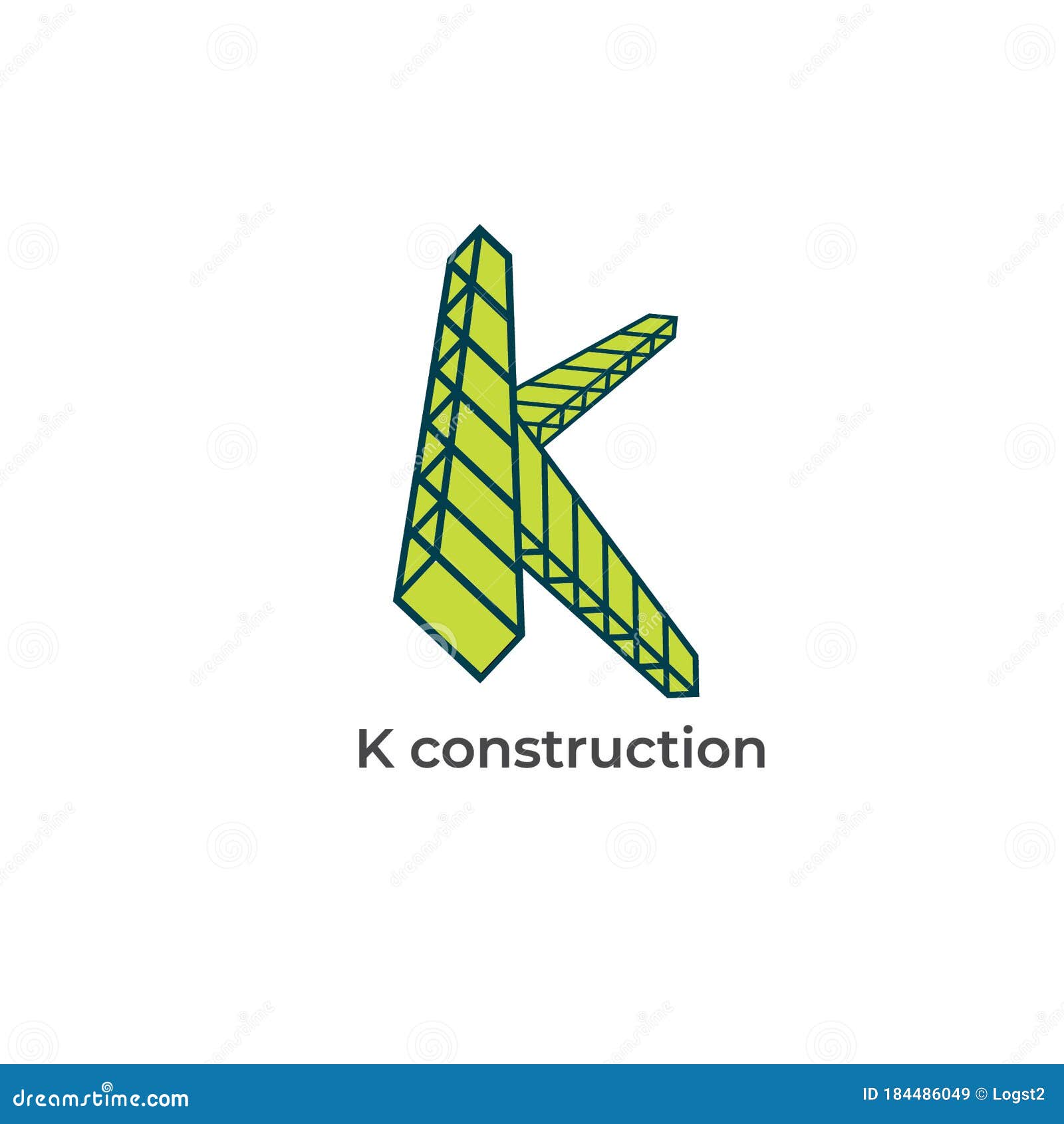 K Letter Construction Logo. Vector Stock Vector - Illustration of ...