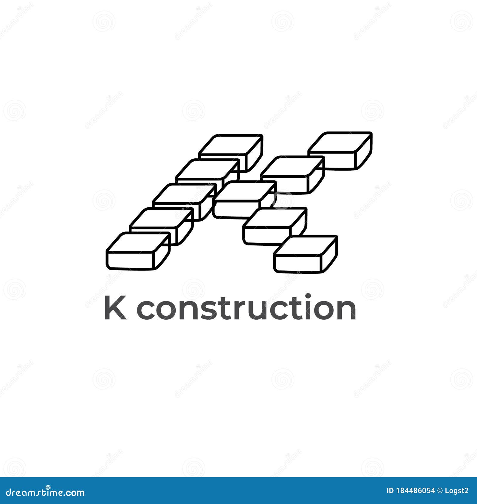 K Letter Construction Logo. Vector Stock Vector - Illustration of black ...