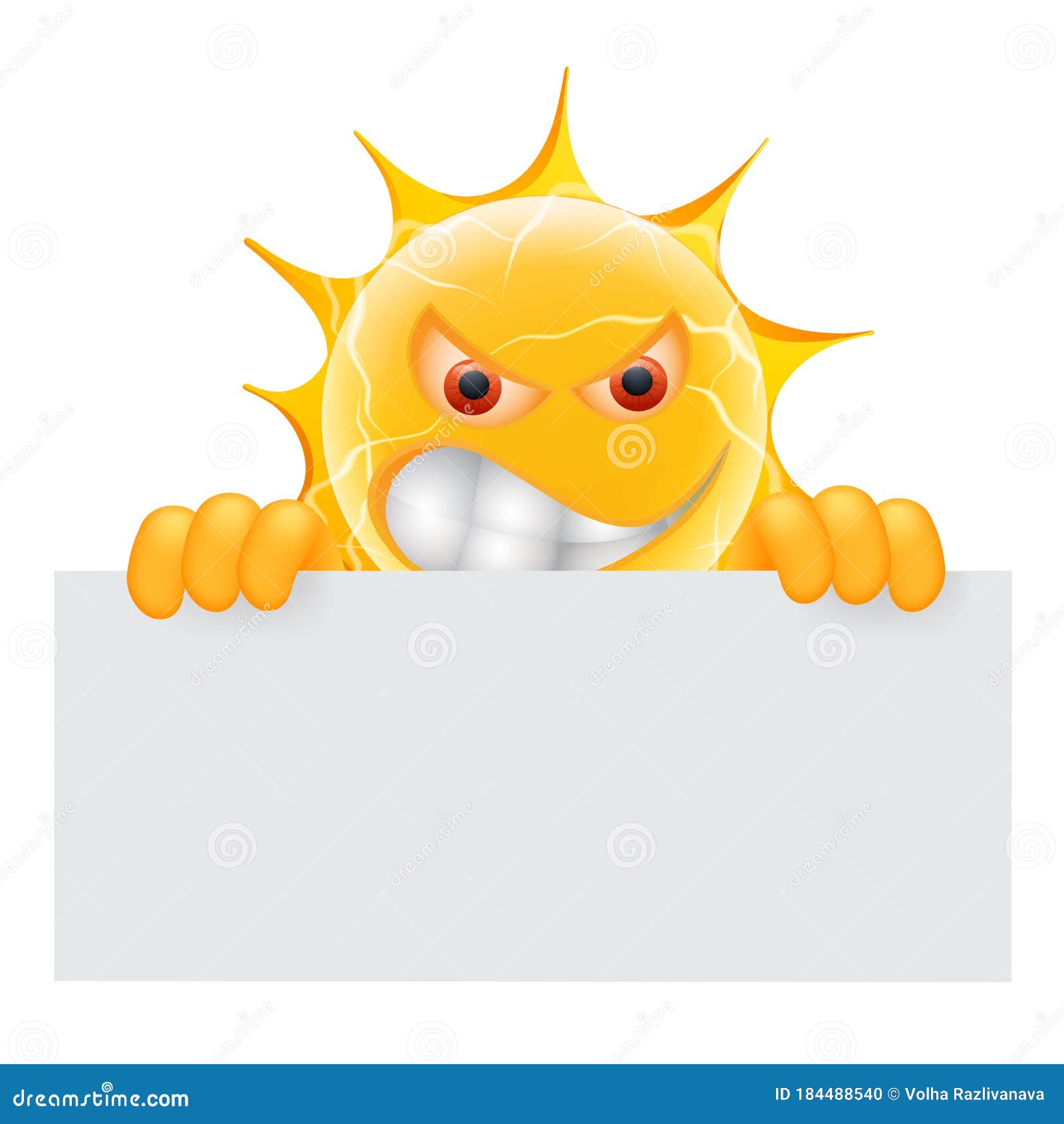 Evil Summer Sun Emoticon. Angry Sun Emoji. Royalty-Free Stock Photo ...
