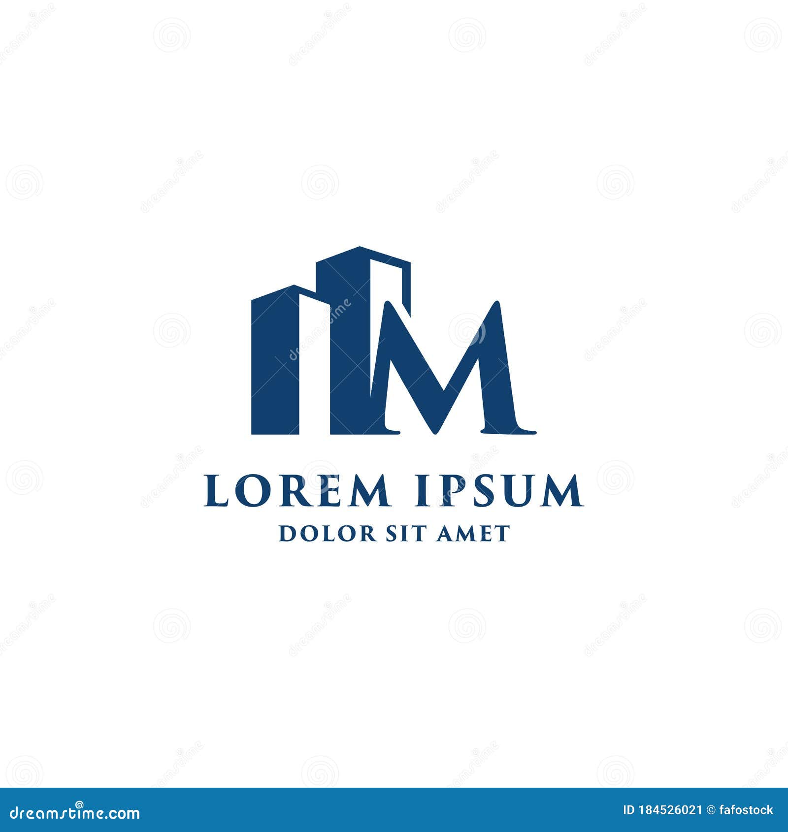 Letter M Building Logo Design Template. Stock Vector - Illustration of ...